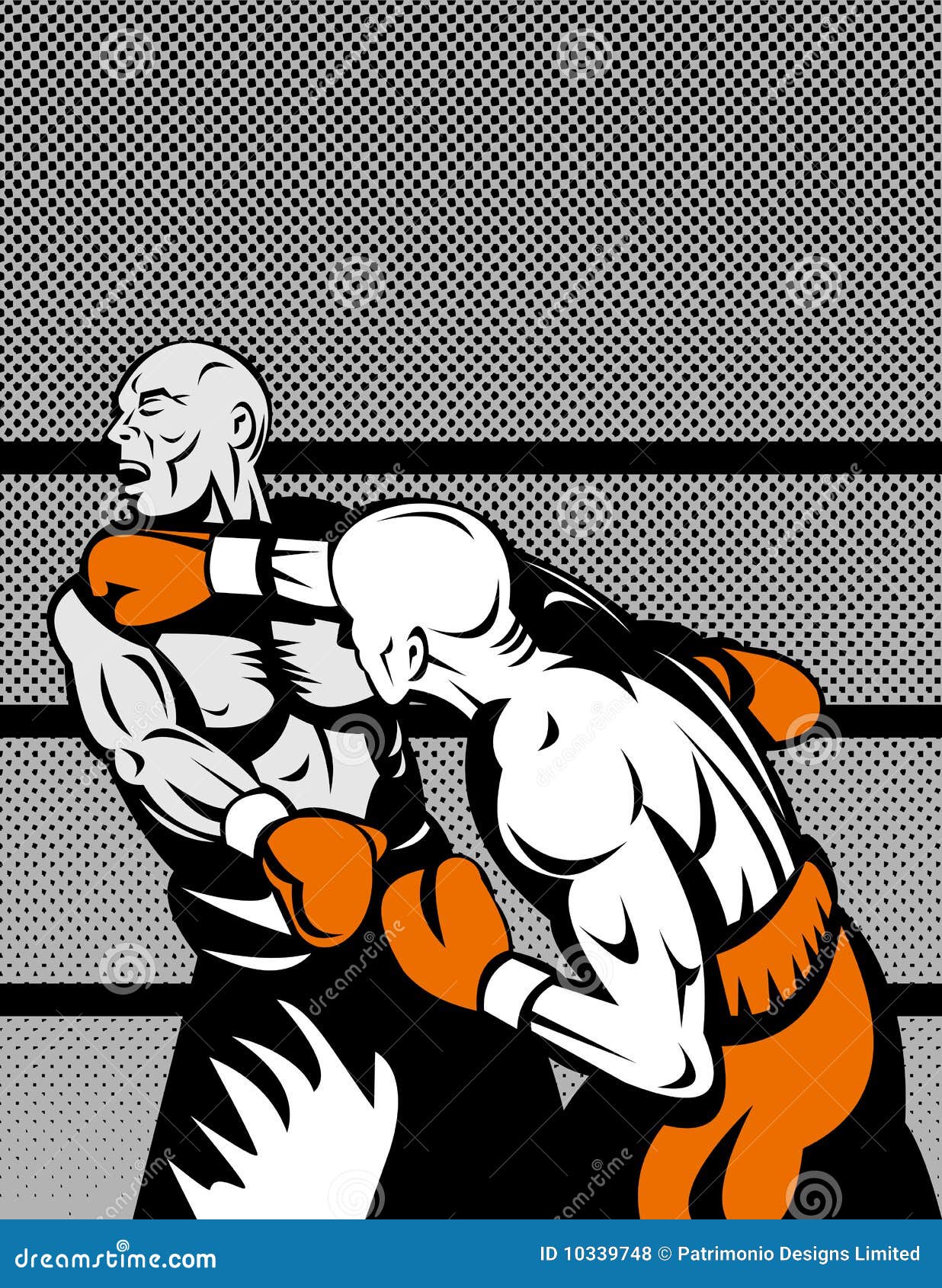 Boxer Connecting A Knockout Cartoon Vector | CartoonDealer.com #4349031