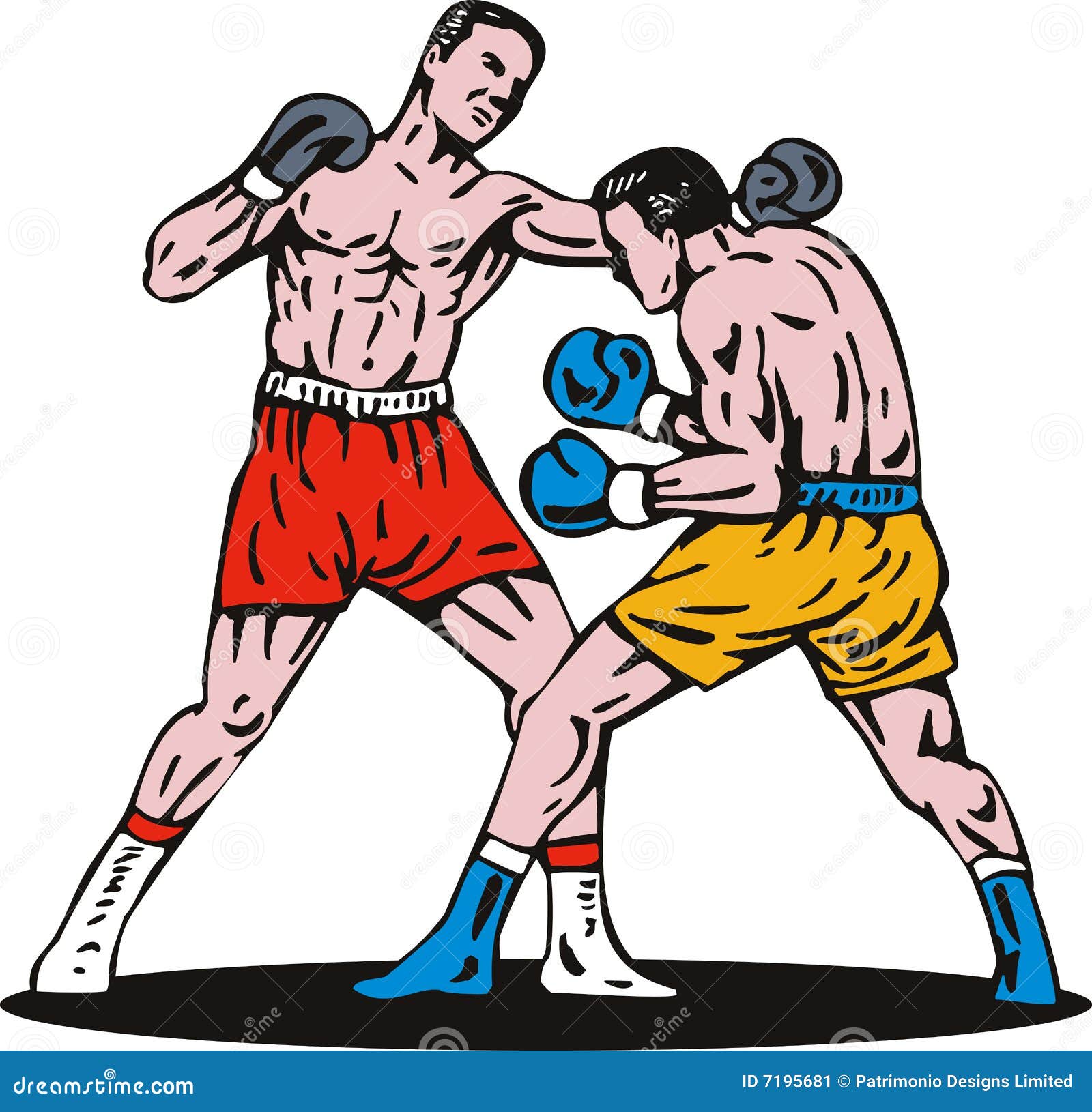 Boxer Punching A Knockout Cartoon Vector | CartoonDealer.com #7195681