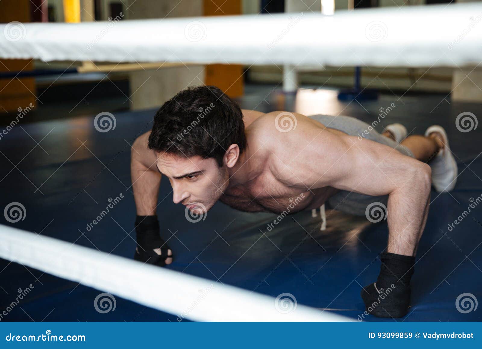 Boxer push ups in gym stock image. Image of activity - 93099859