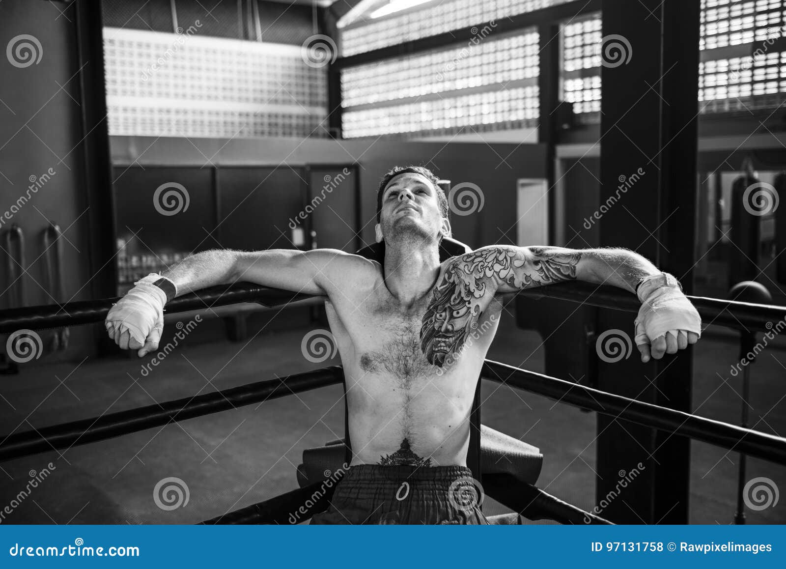 Boxer Rest Sitting Corner Rounds Break Concept Stock Photo - Image of ...