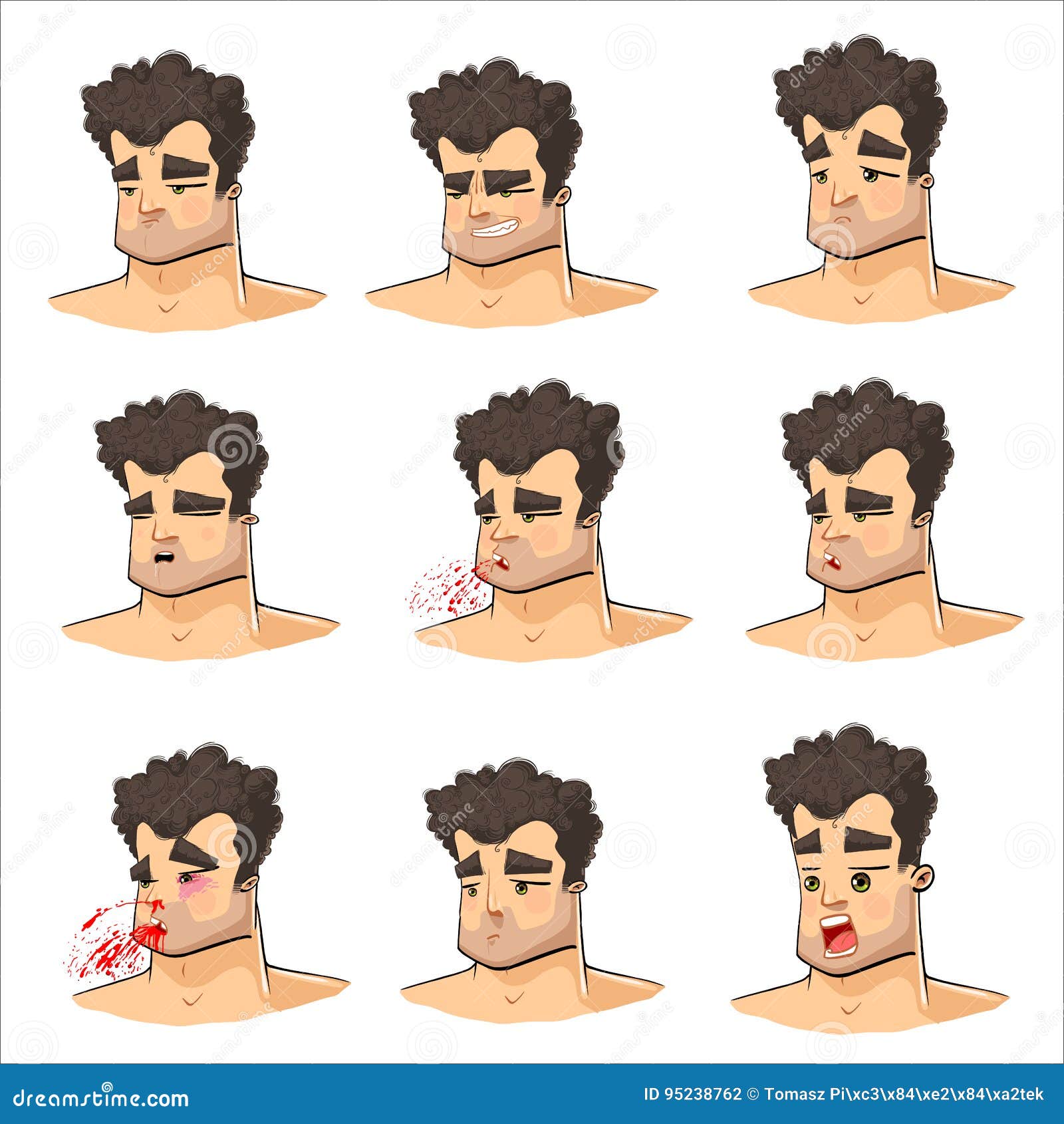 Boxer`s face stock illustration. Illustration of knockout - 95238762