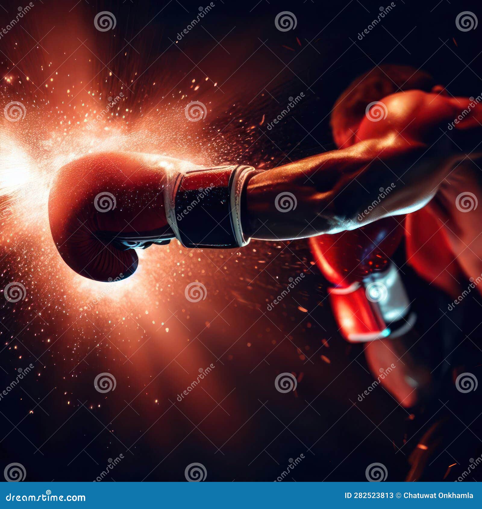 The Boxer S Red Mitt and Forearm Sparked a Hook Punch on His Opponent ...