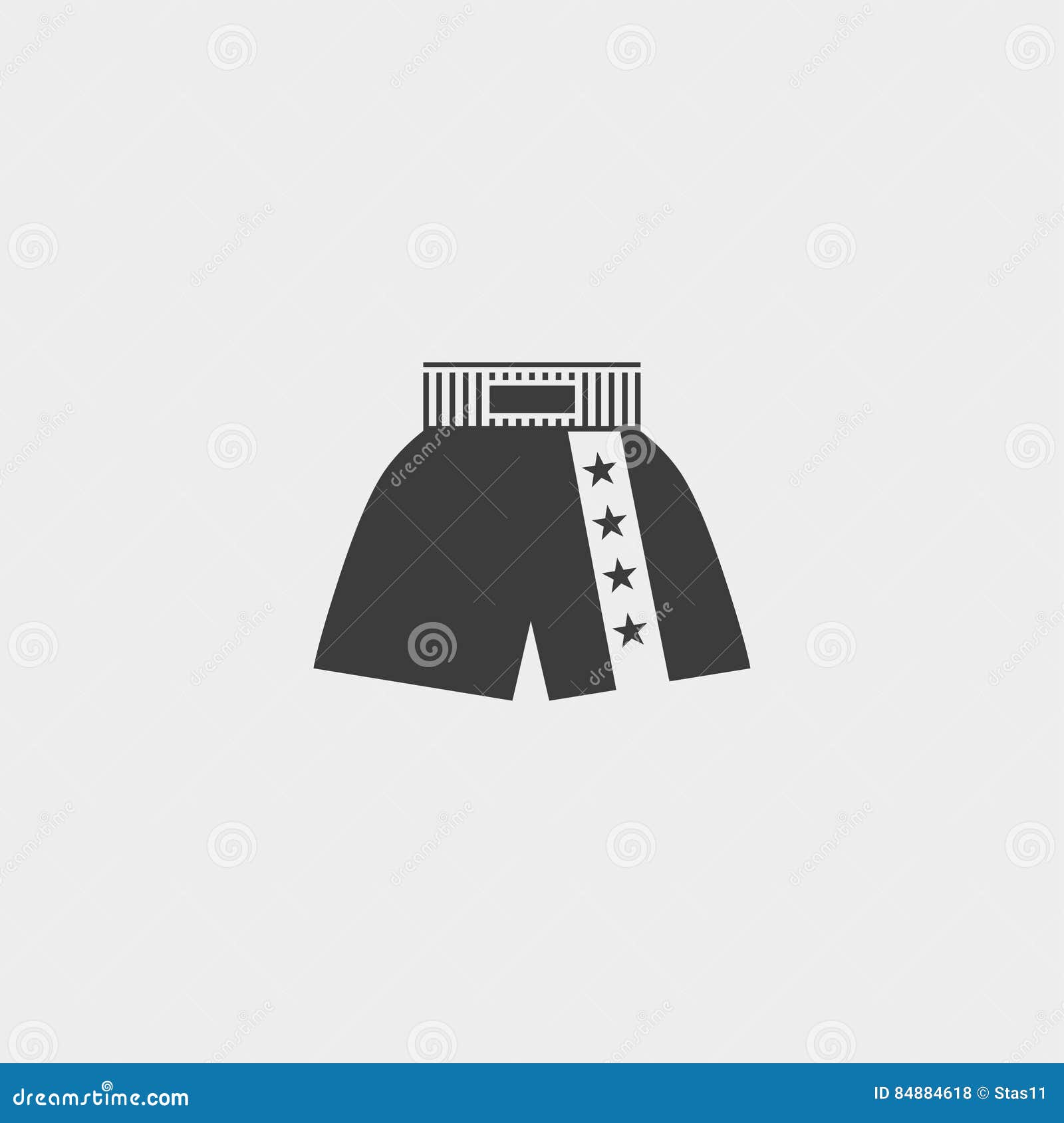 Boxer Shorts Icon in a Flat Design in Black Color. Vector Illustration ...