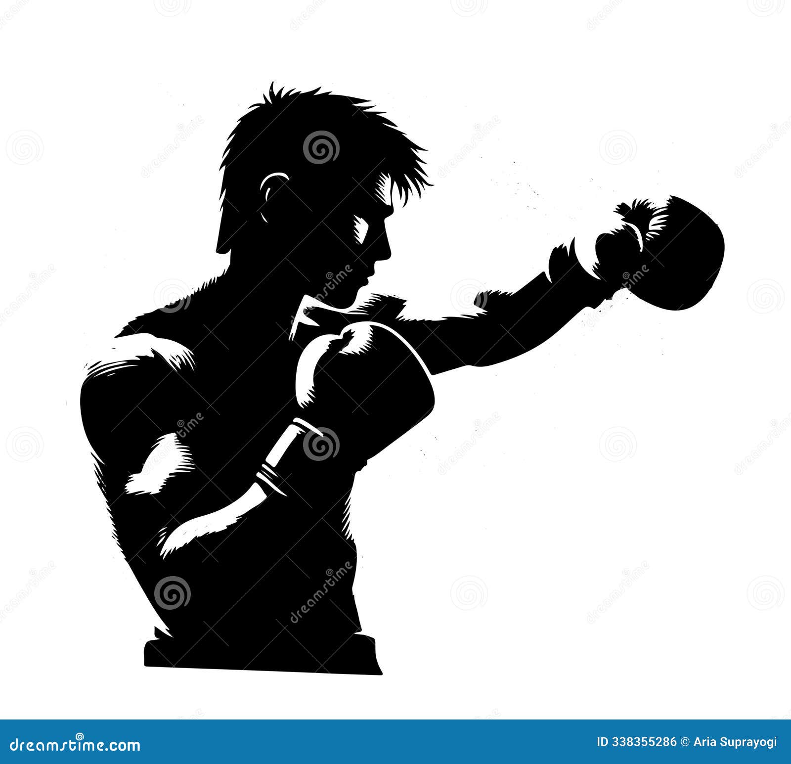 Boxer silhoutte jab punch stock vector. Illustration of exercise ...