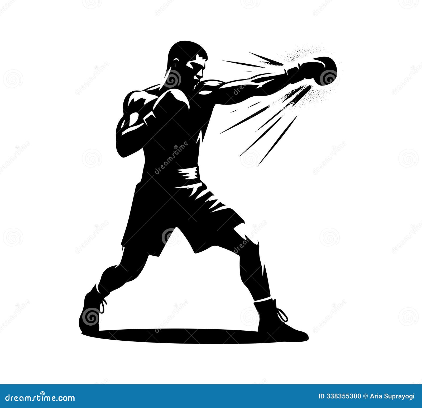 Boxer silhoutte jab punch stock vector. Illustration of competition ...