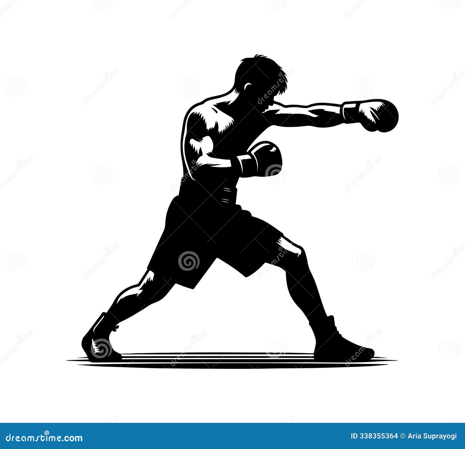 Boxer silhoutte jab punch stock vector. Illustration of woman - 338355364