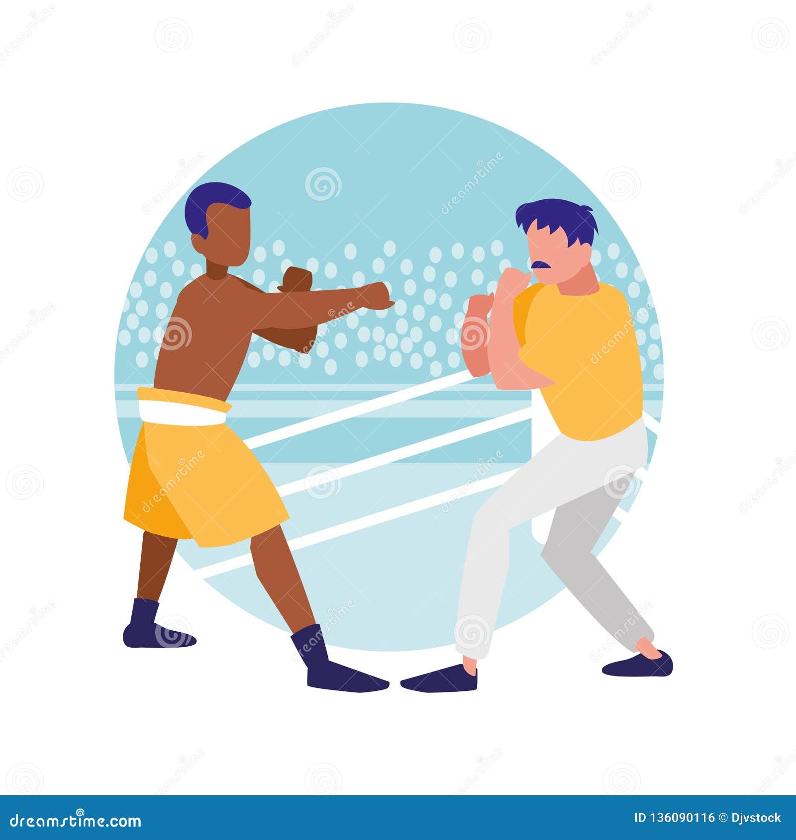 Boxer and Sparring Training Avatars Characters Stock Vector ...
