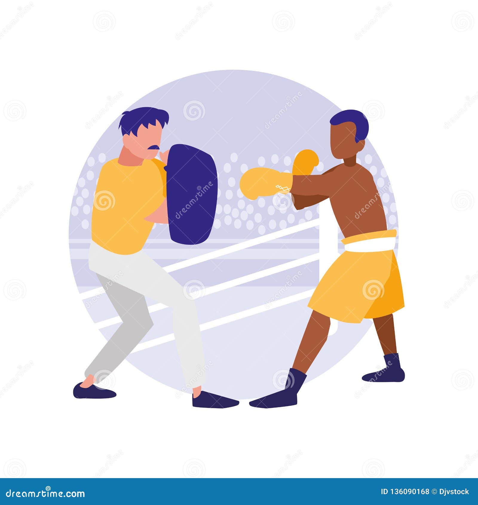 Boxer and Sparring Training Avatars Characters Stock Vector ...