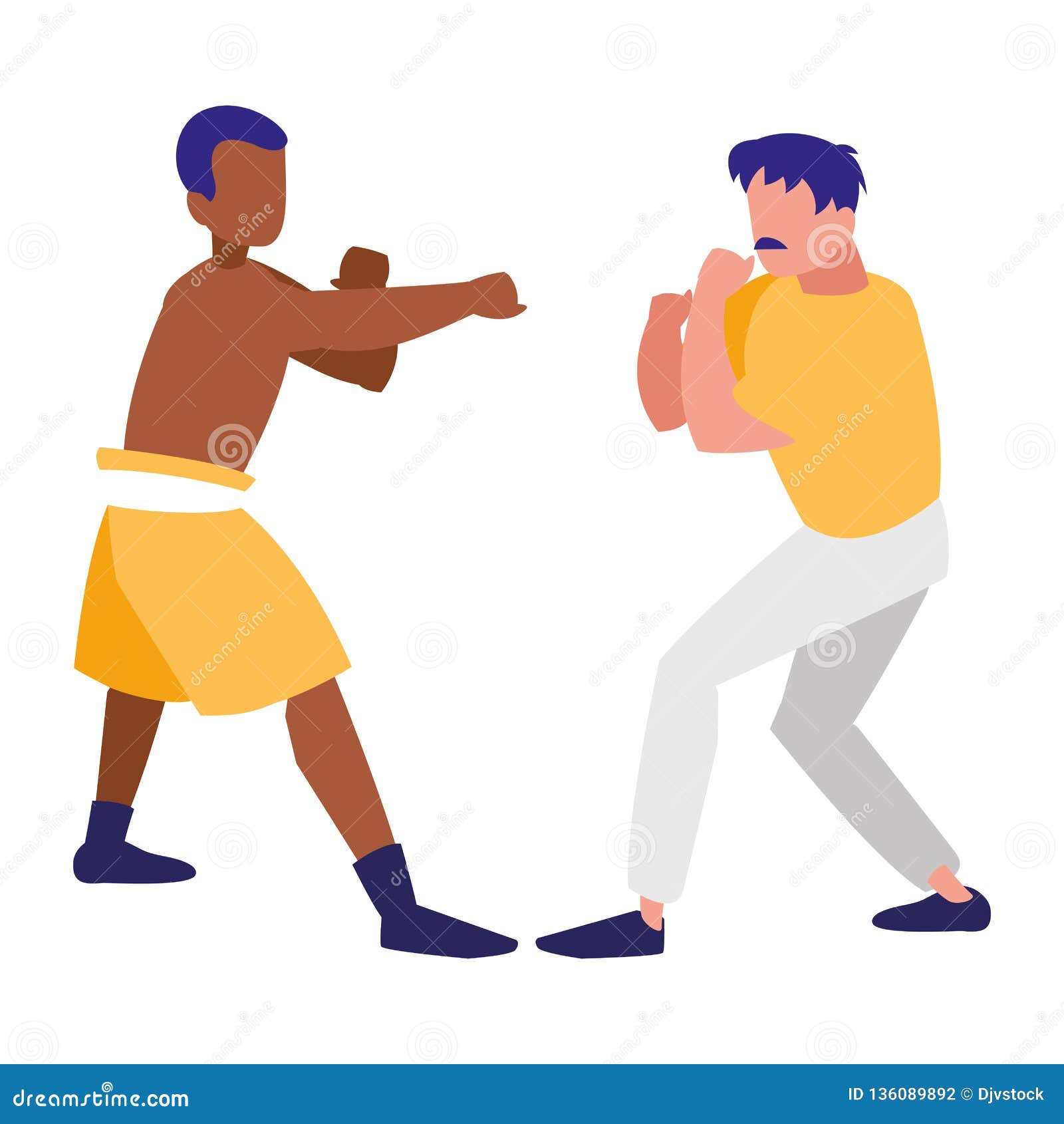 Boxer and Sparring Training Avatars Characters Stock Vector ...