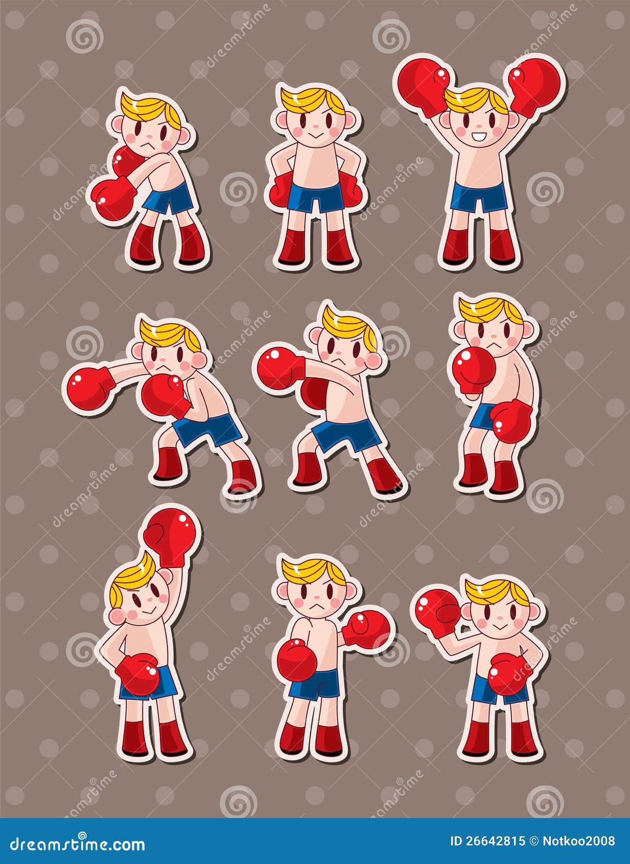 Boxer stickers stock vector. Illustration of attacking - 26642815