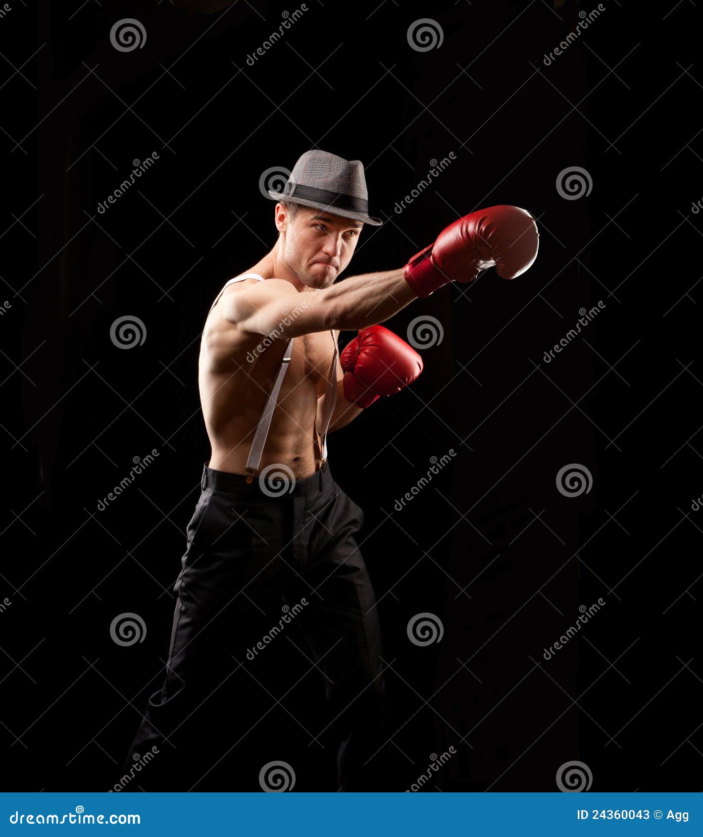 Boxer with suspenders stock image. Image of shoulder - 24360043