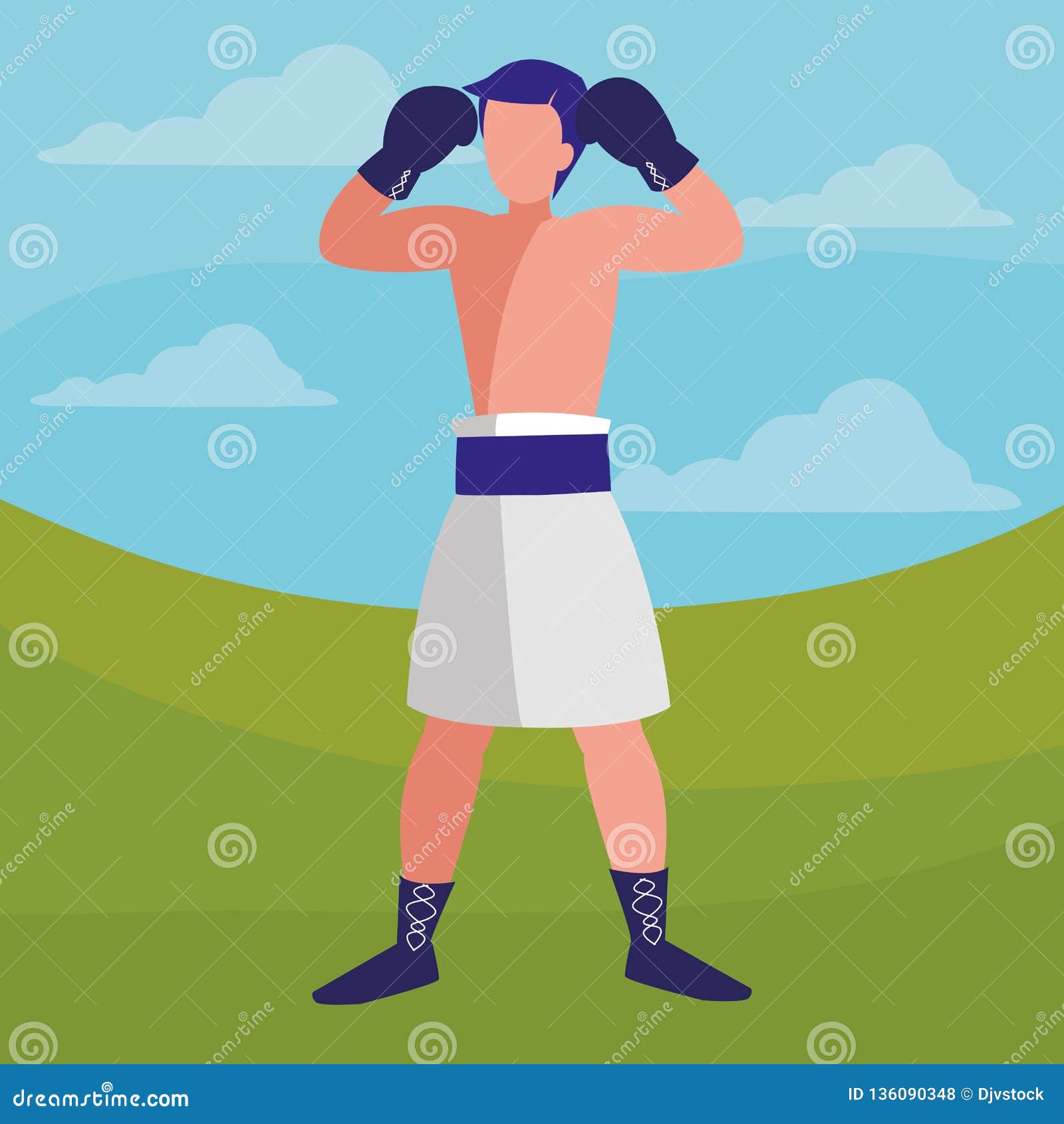Boxer Training Avatar Character Stock Vector - Illustration of shorts ...