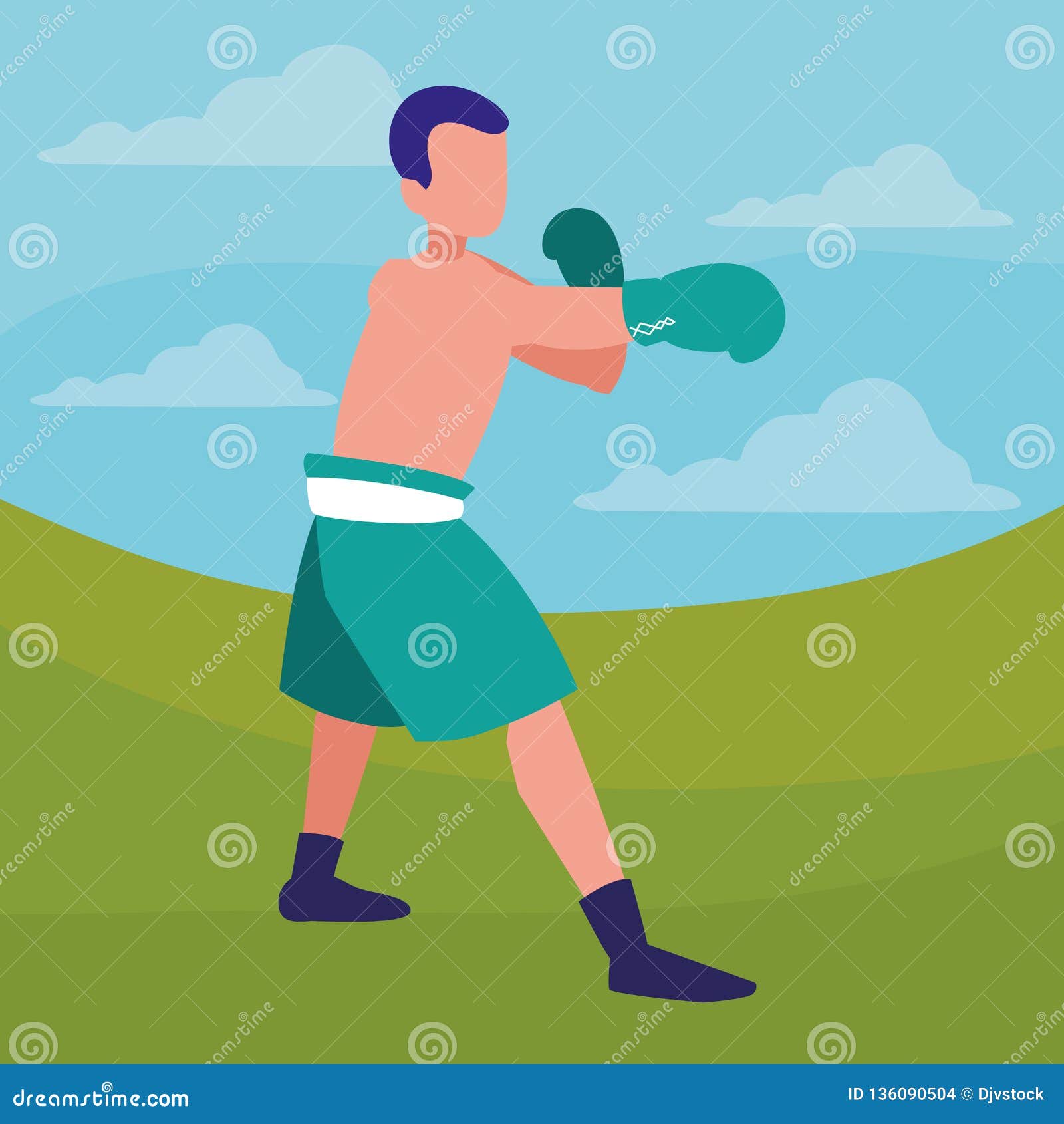 Boxer Training Avatar Character Stock Vector - Illustration of male ...