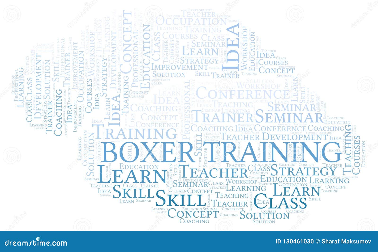 Boxer Training word cloud. stock illustration. Illustration of text ...