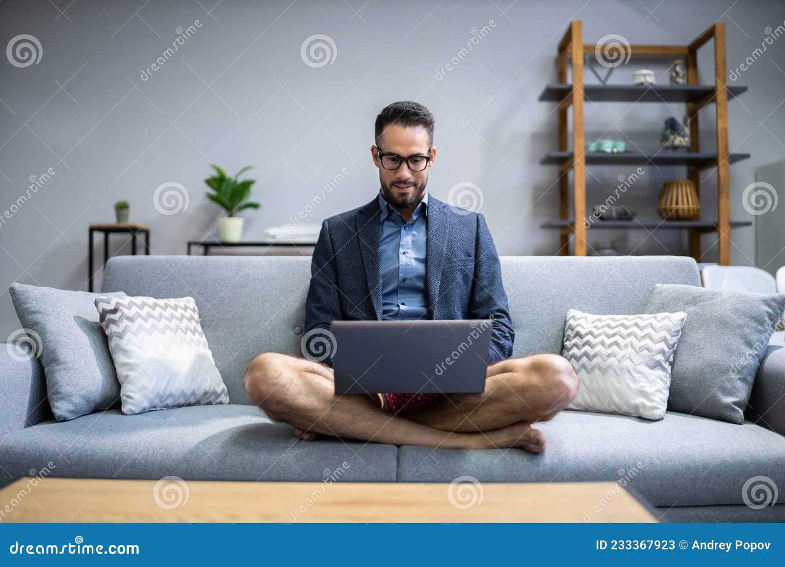 Boxer Video Conference Call Stock Image - Image of executive, funny ...