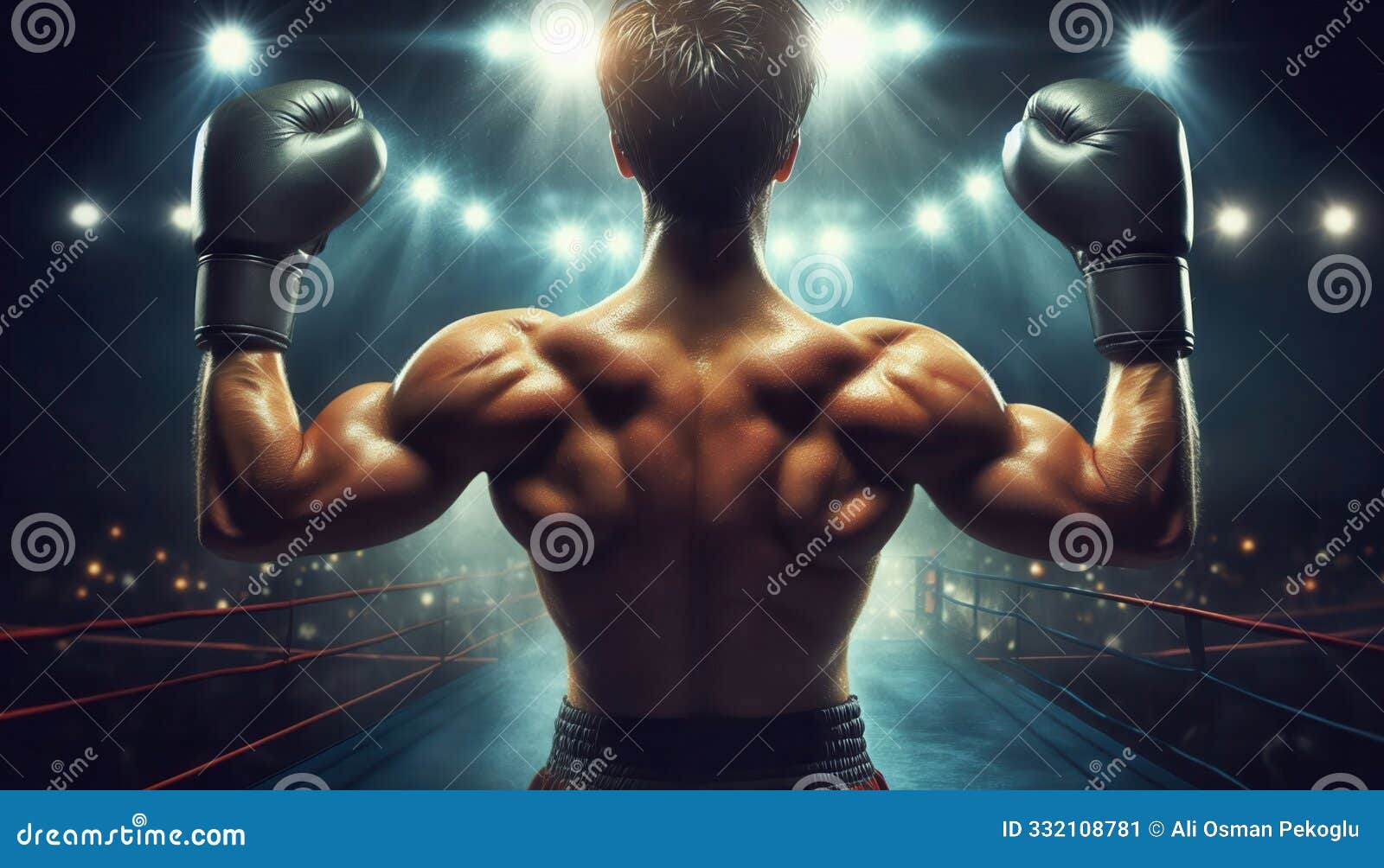 A boxer who won the match stock illustration. Illustration of punch ...