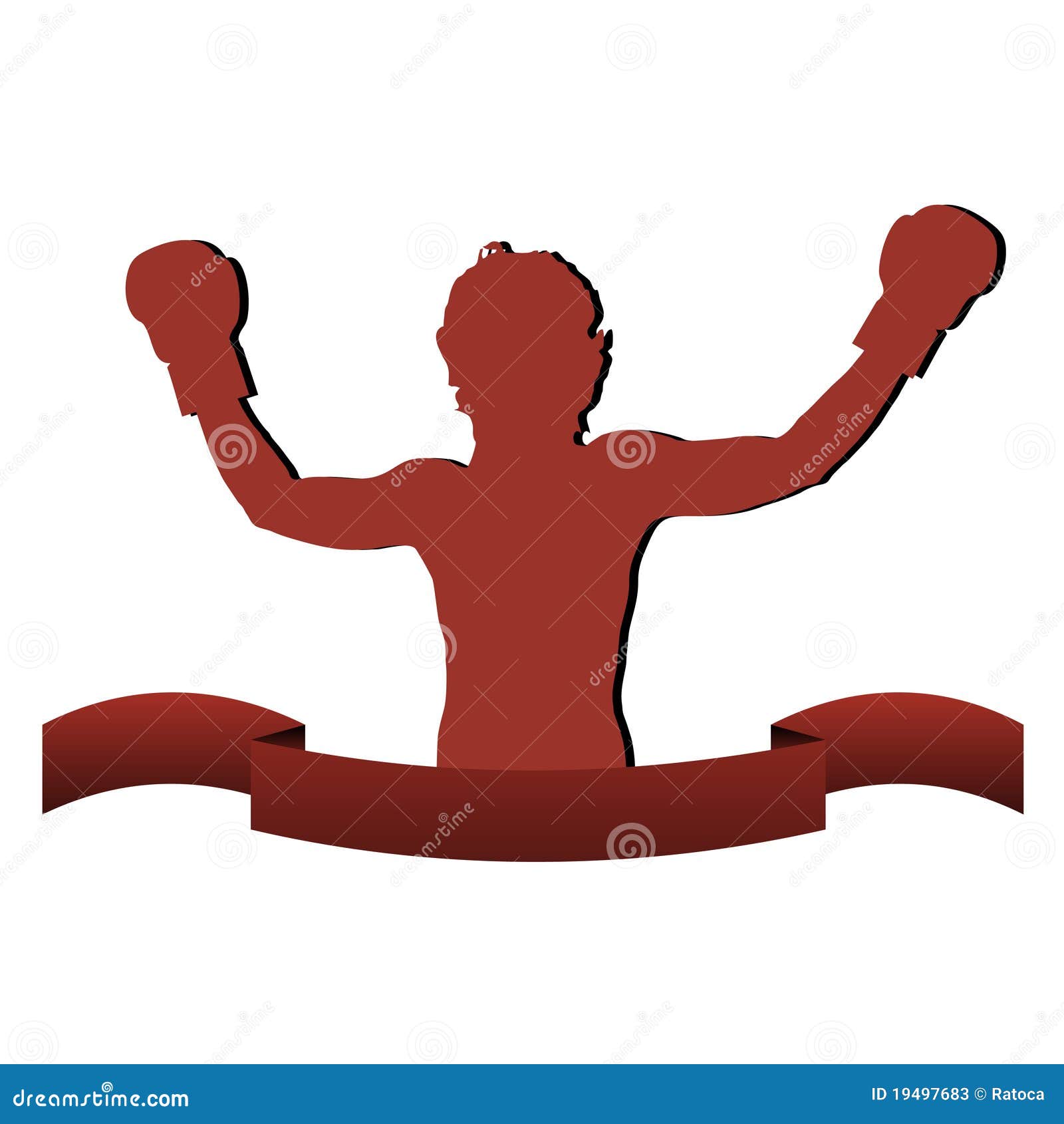 Boxer winner stock vector. Illustration of arms, achieving - 19497683