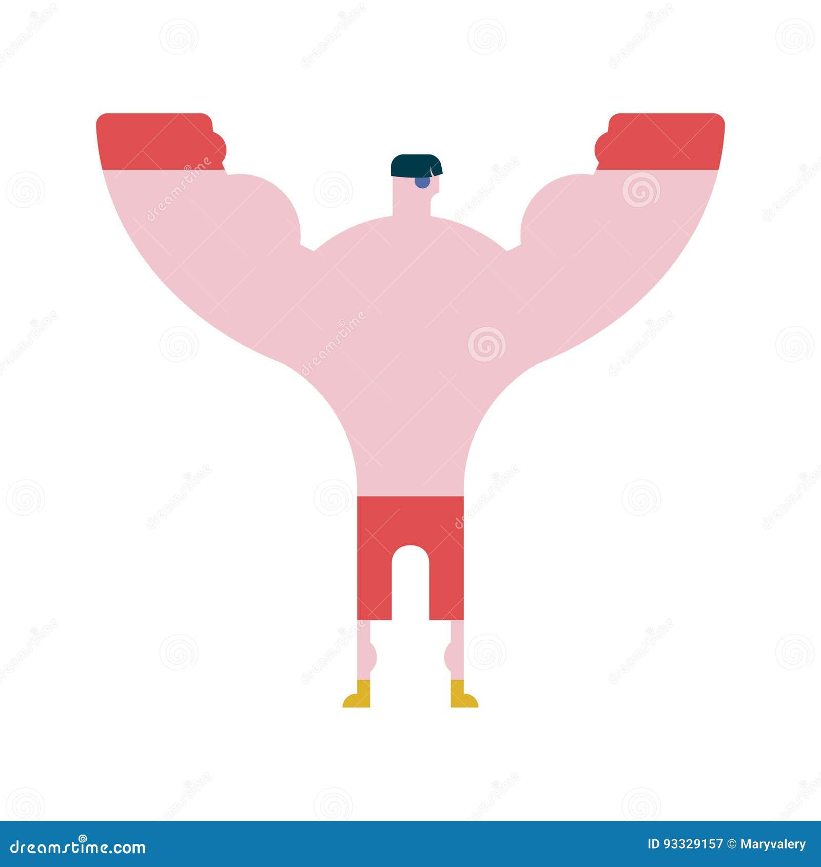 Boxer Winner Hands Up. Athlete in Competitions Stock Vector ...