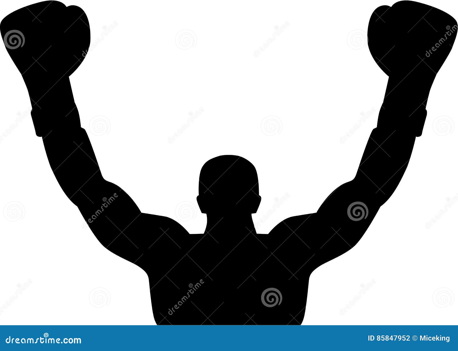Boxer Winning Silhouette With Word Vector Illustration | CartoonDealer ...