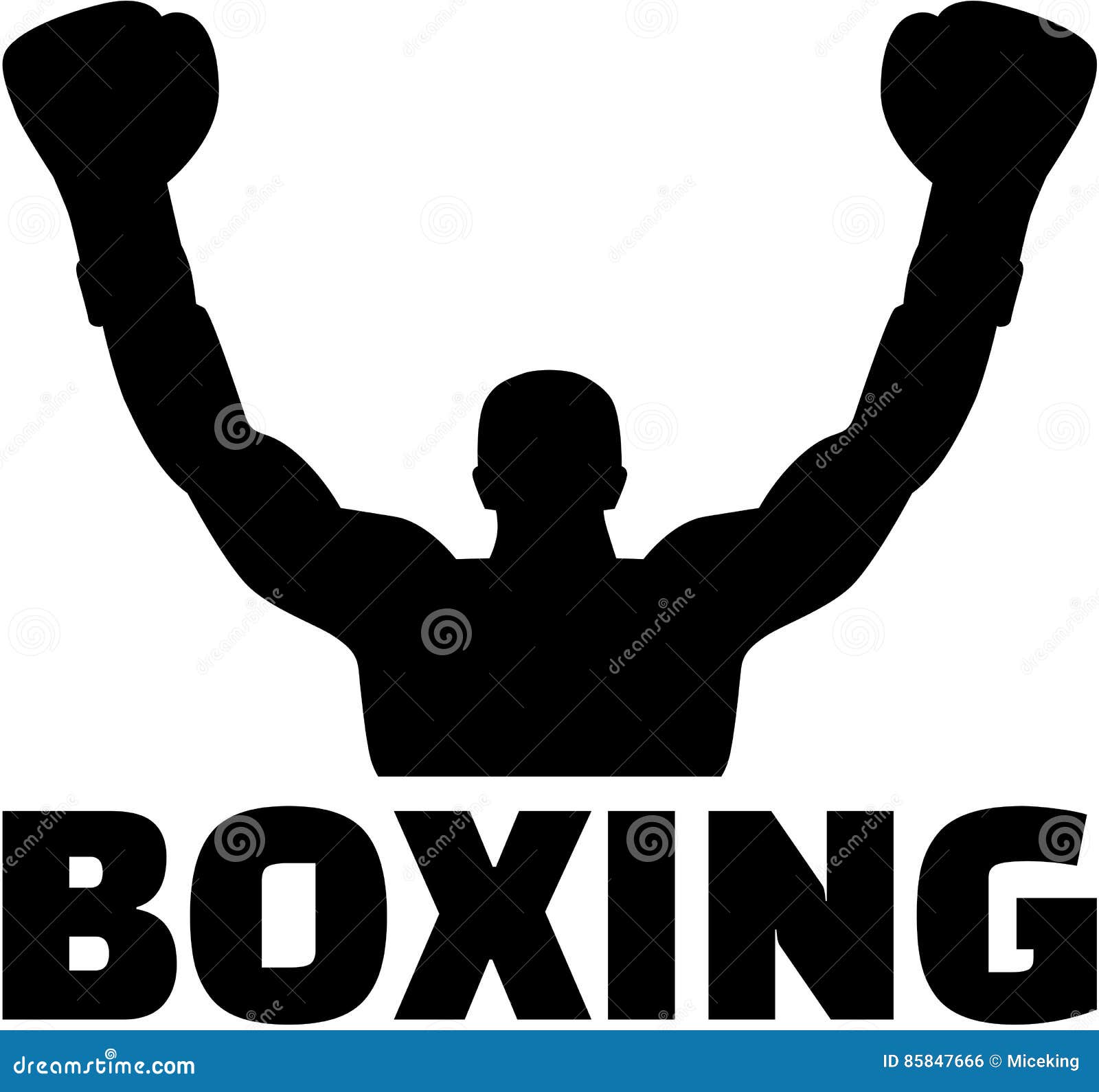 Boxer Winning Silhouette With Word Vector Illustration | CartoonDealer ...