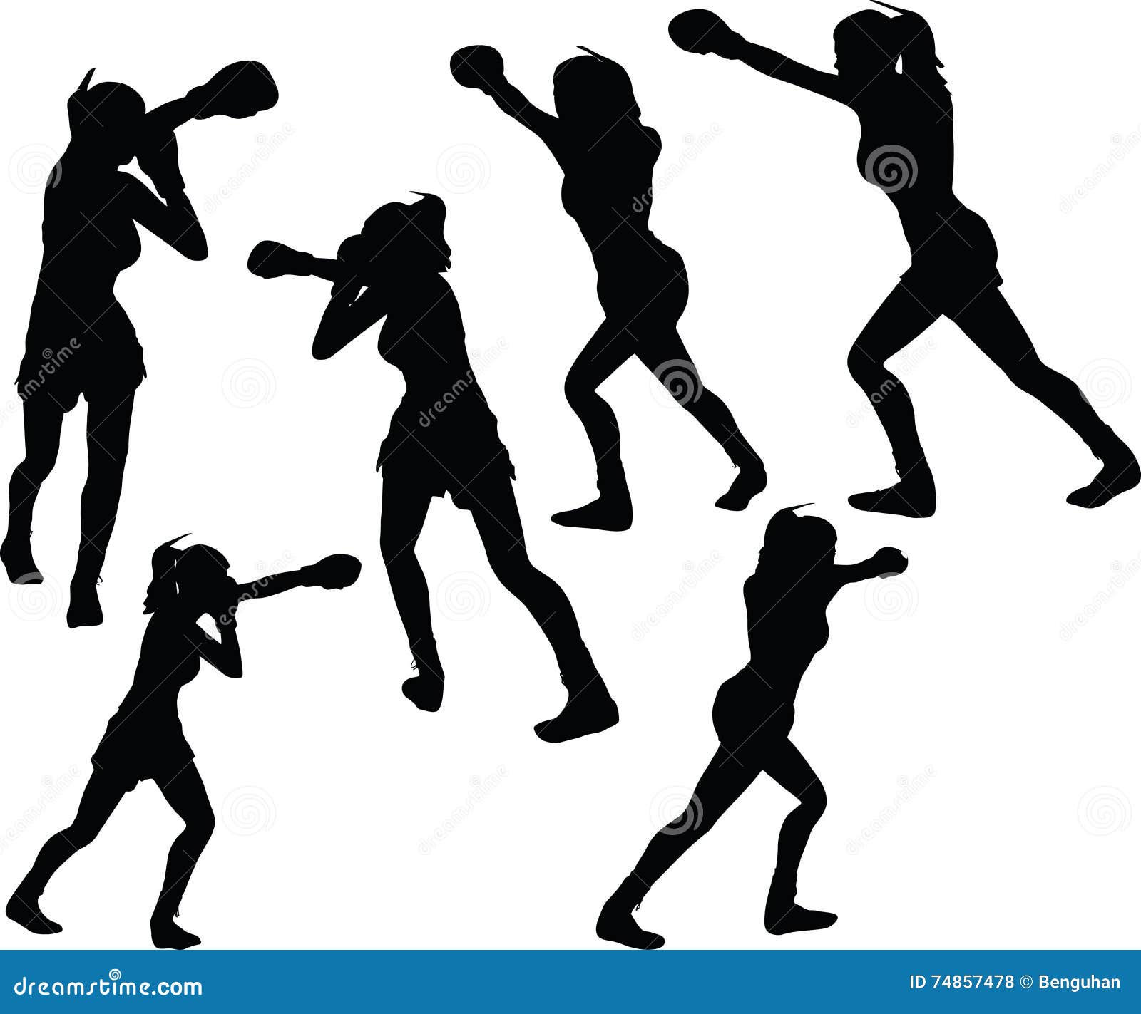 Boxer Woman Vector Silhouette | CartoonDealer.com #74857558