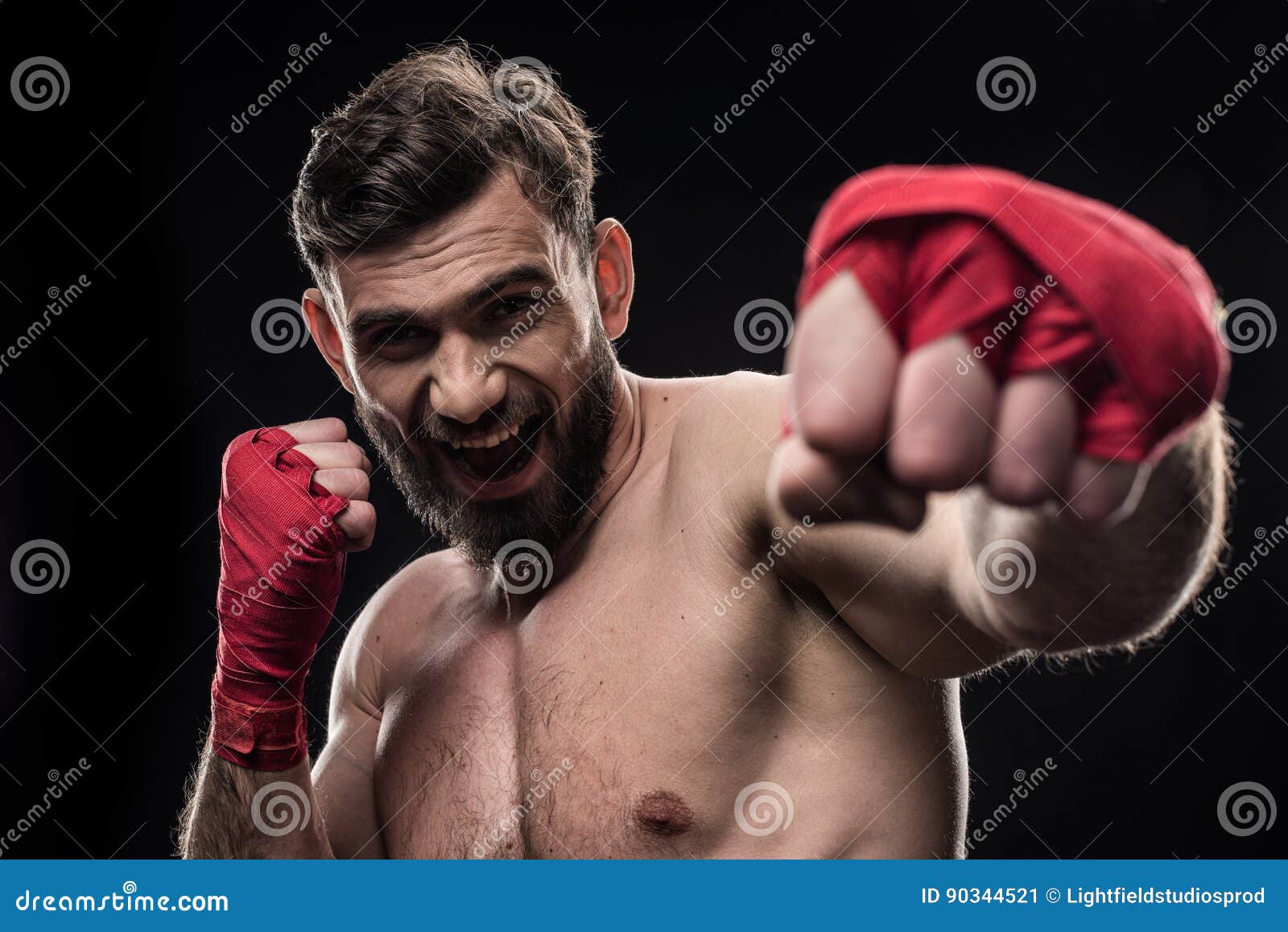 Boxer with wrapping hands stock image. Image of exercising - 90344521