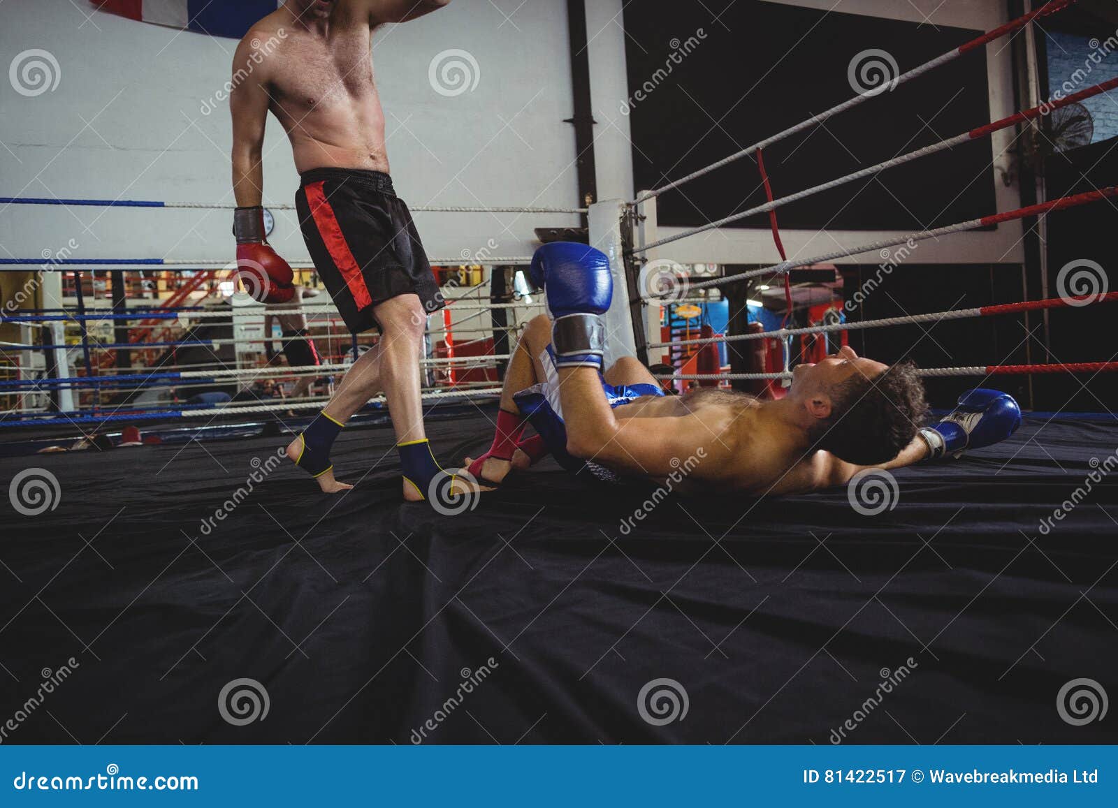 Boxers Fighting in Boxing Ring Stock Image - Image of approaching ...