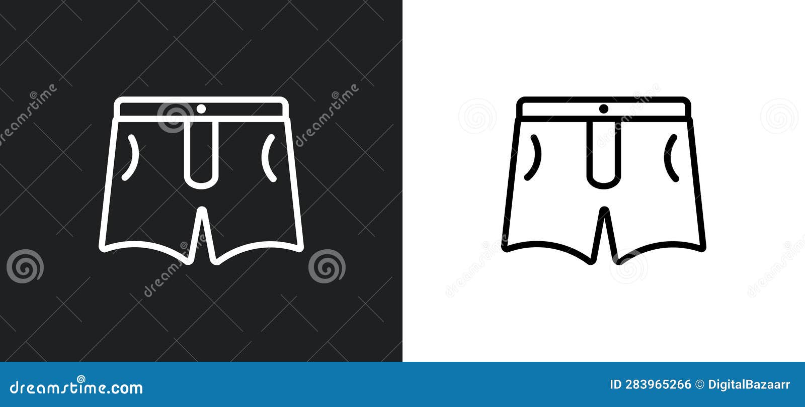 Boxers Outline Icon in White and Black Colors. Boxers Flat Vector Icon ...