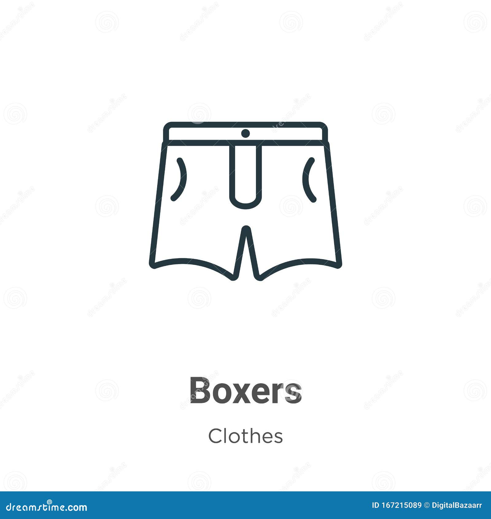 Boxers Outline Vector Icon Thin Line Black Boxers Icon, Flat Vector Simple Element Illustration ...