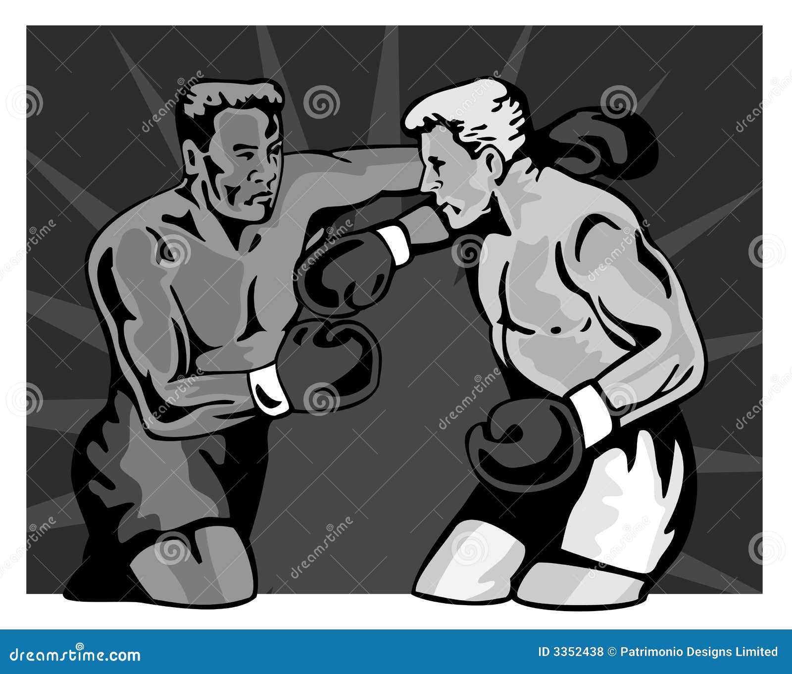 Boxers slugging it out stock vector. Illustration of slugging - 3352438