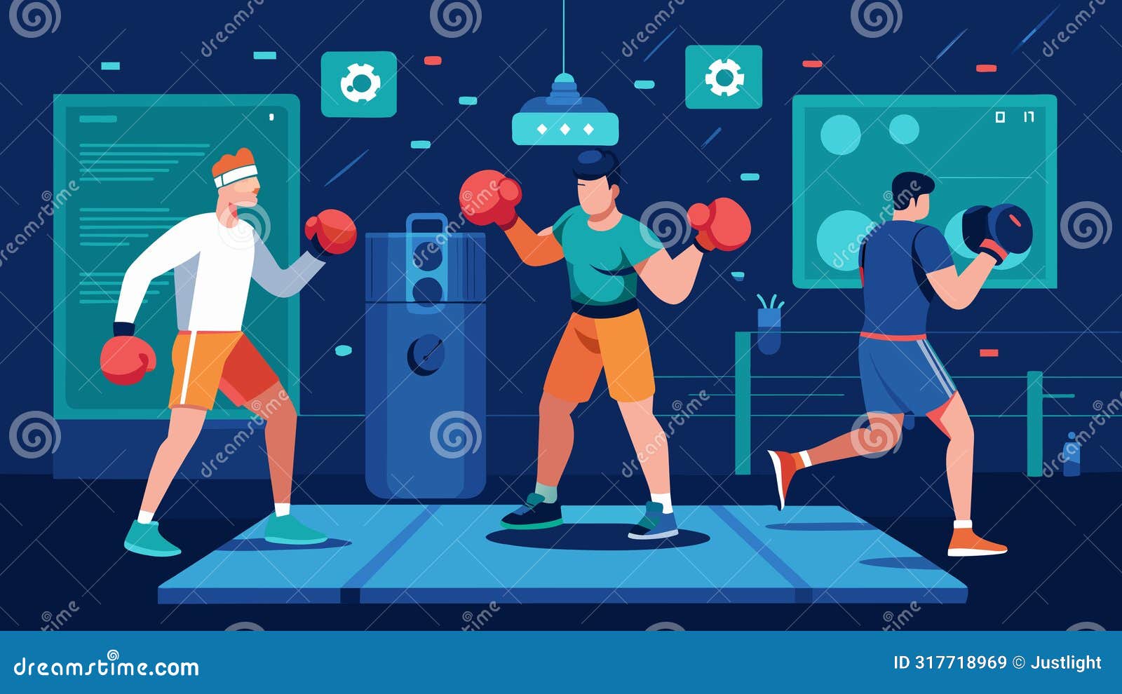 Boxers Train In A Hyperrealistic Virtual Gym Their Movements And ...