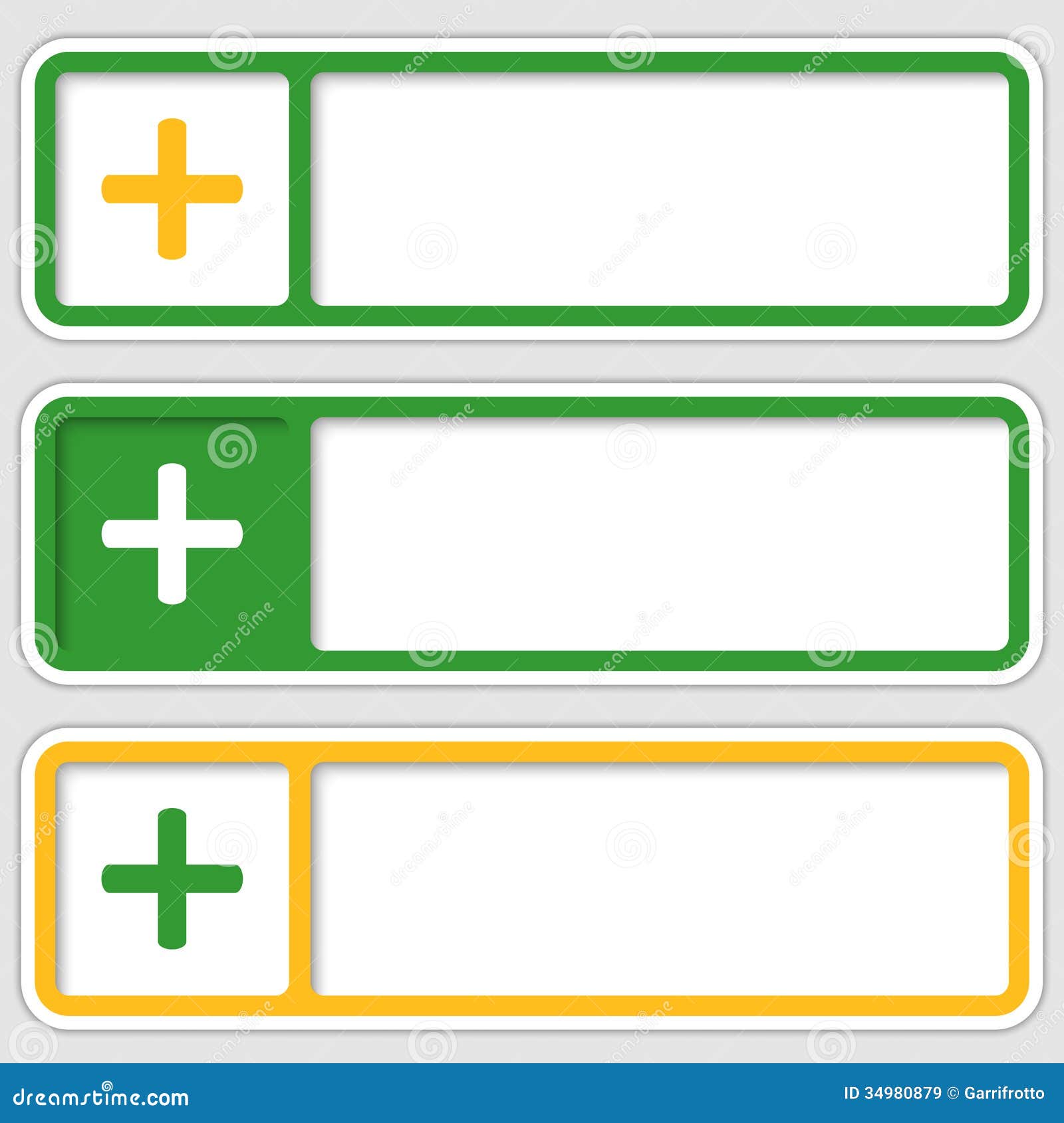 Boxes for Any Text with Plus Sign Stock Vector - Illustration of design ...
