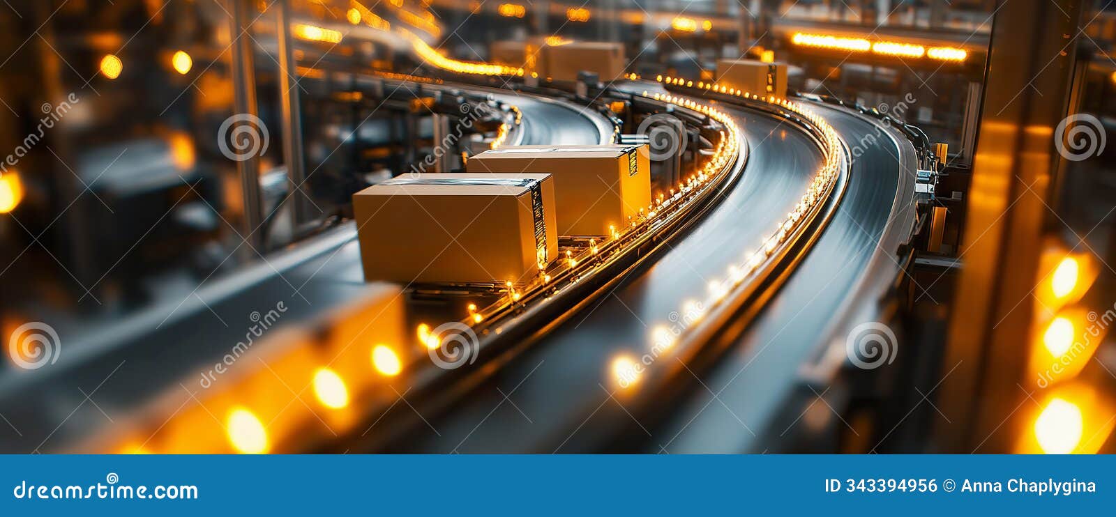 Boxes on an Assembly Line in a Logistics Warehouse during Peak ...