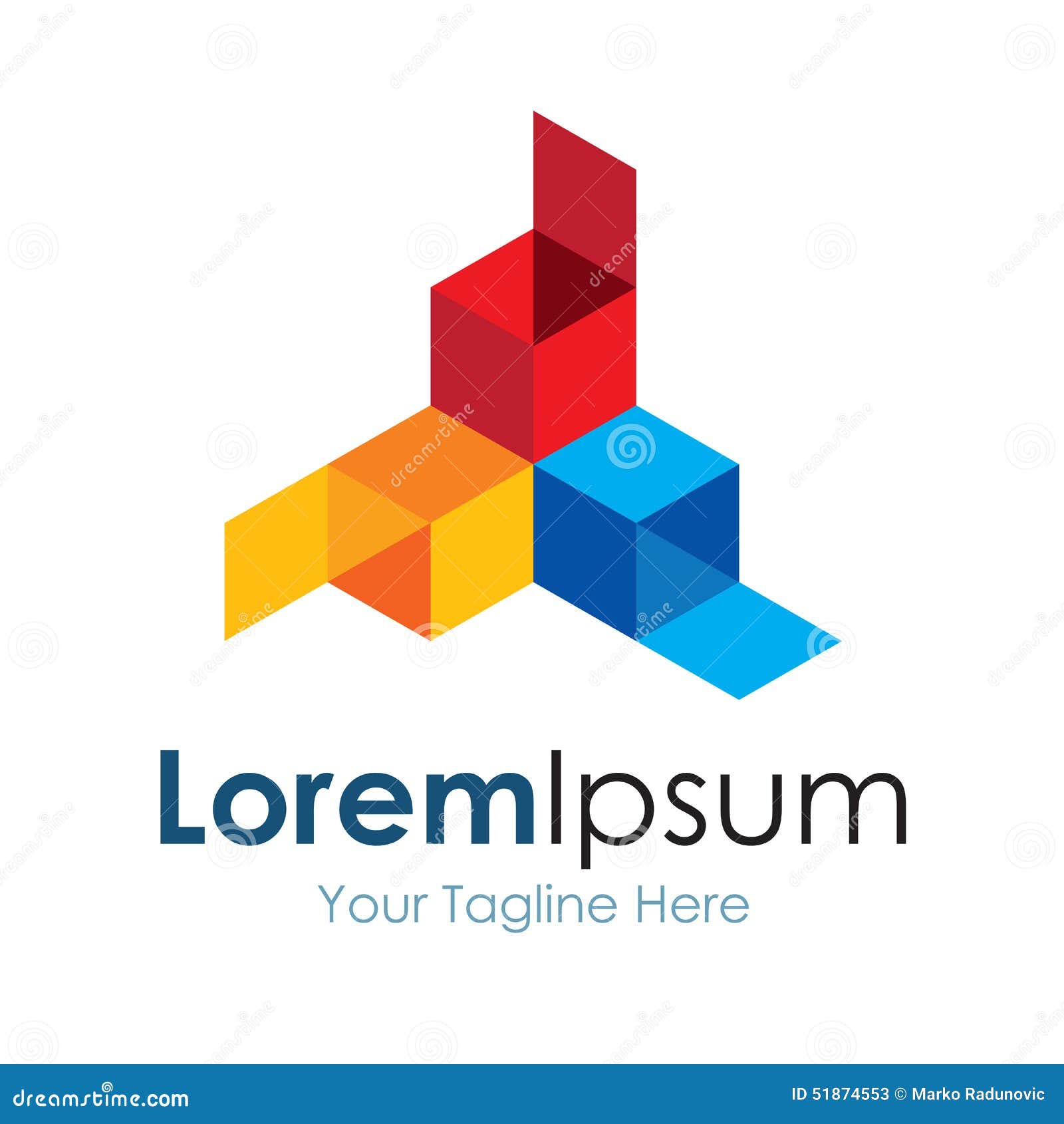 3 Boxes Basic Colors New Ideas Concept Elements Icon Logo Stock ...