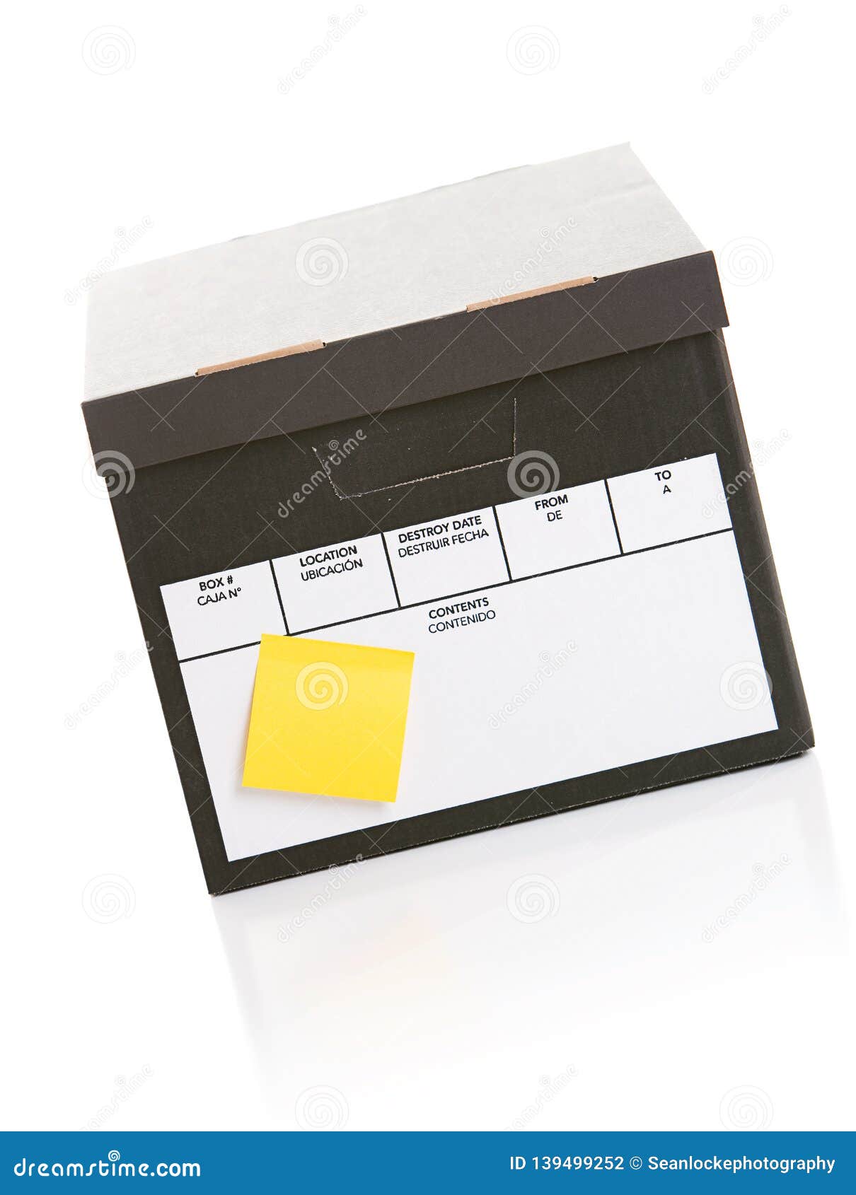 Boxes: Box with Post it Note Stock Photo - Image of background ...