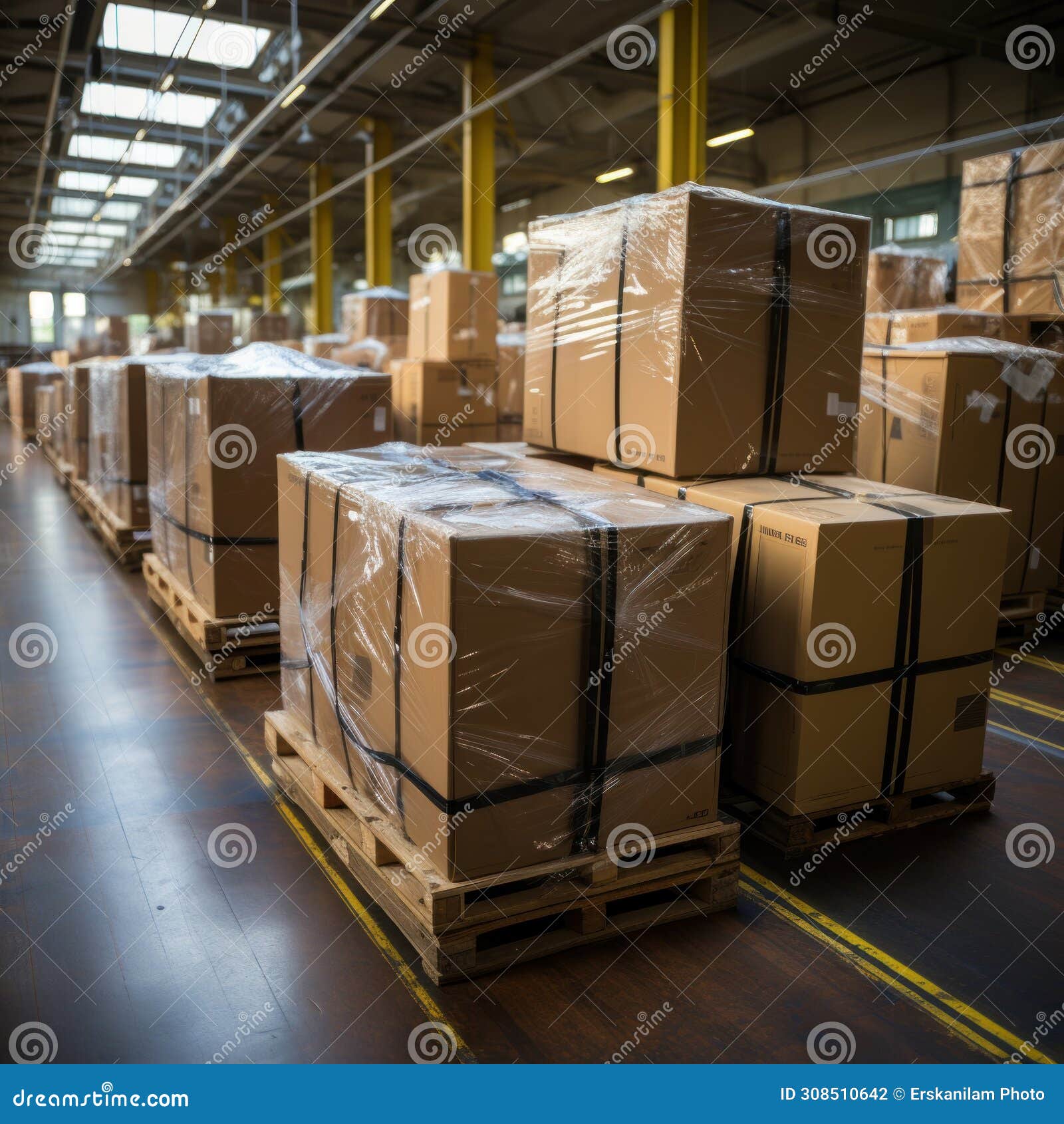 Boxes and Cardboard in Storage Warehouses for Export and Import ...