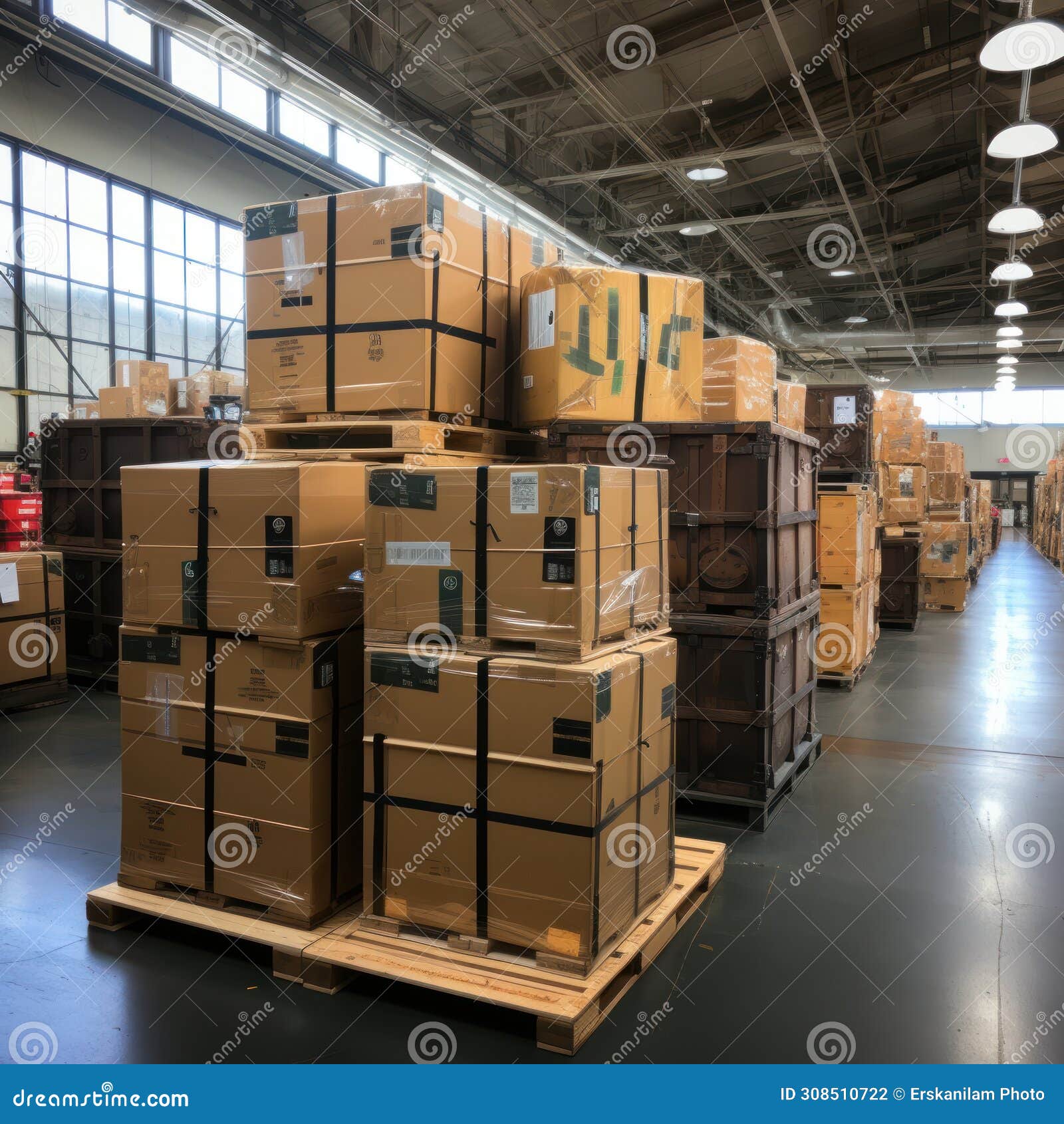 Boxes And Cardboard In Storage Warehouses For Export And Import ...