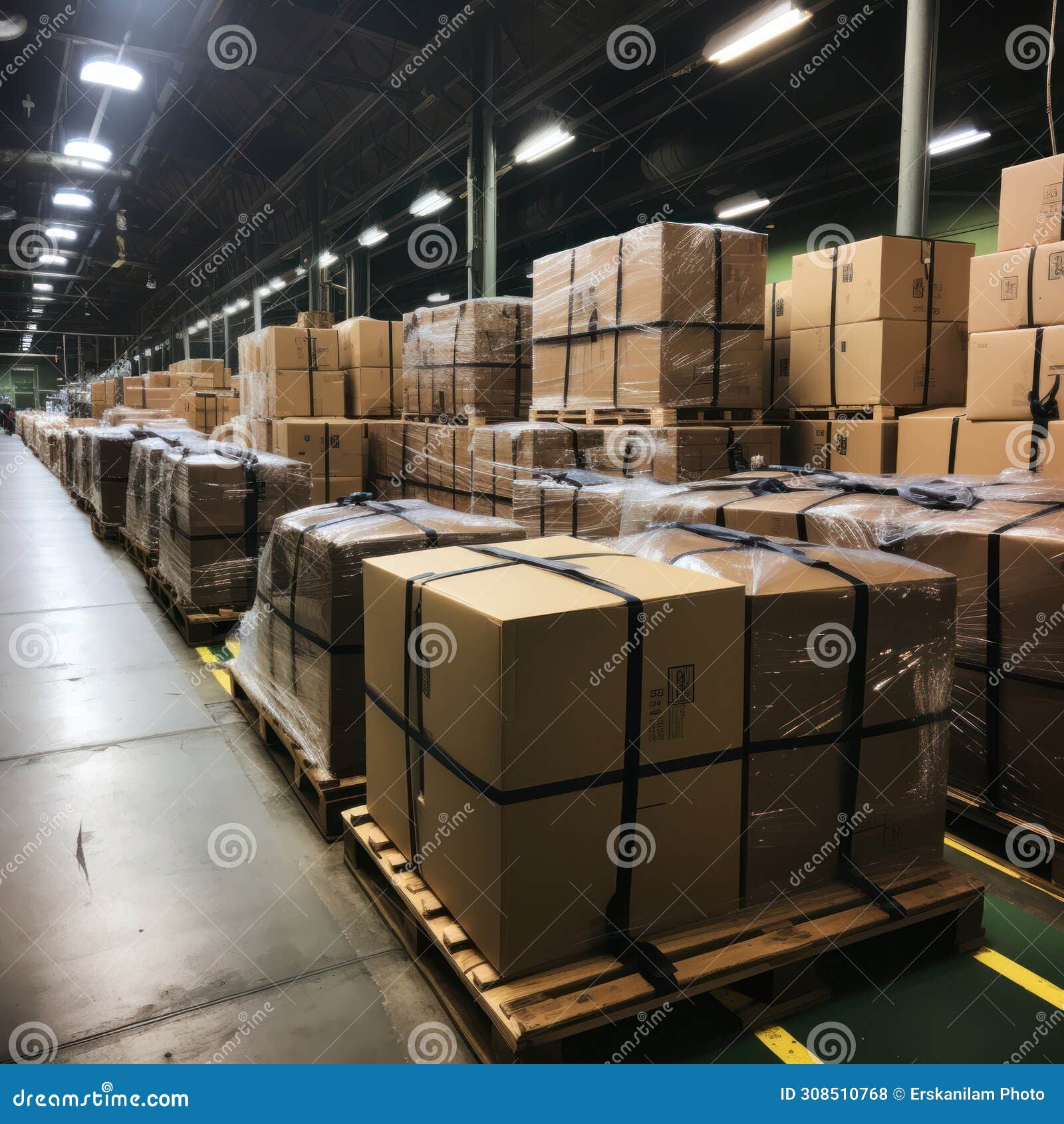 Boxes And Cardboard In Storage Warehouses For Export And Import ...