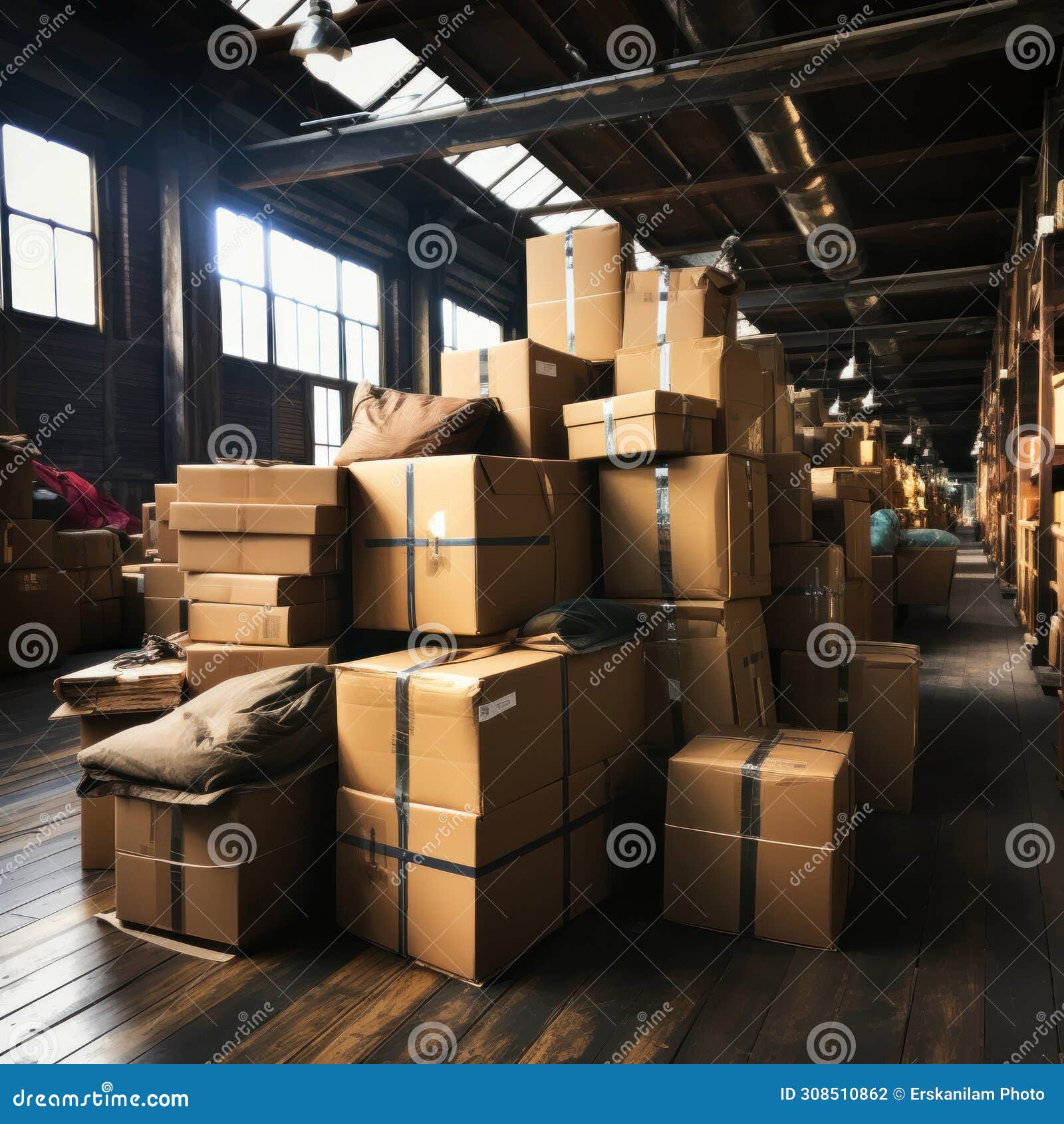 Boxes and Cardboard in Storage Warehouses for Export and Import ...
