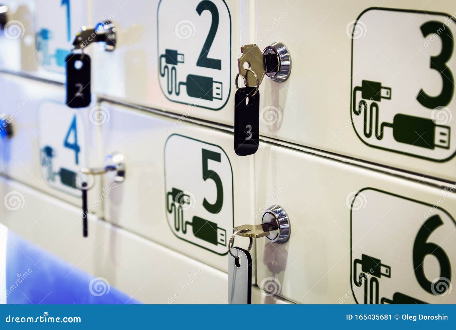 Boxes Cells with Charging for Smartphone or Gadget Stock Image - Image ...