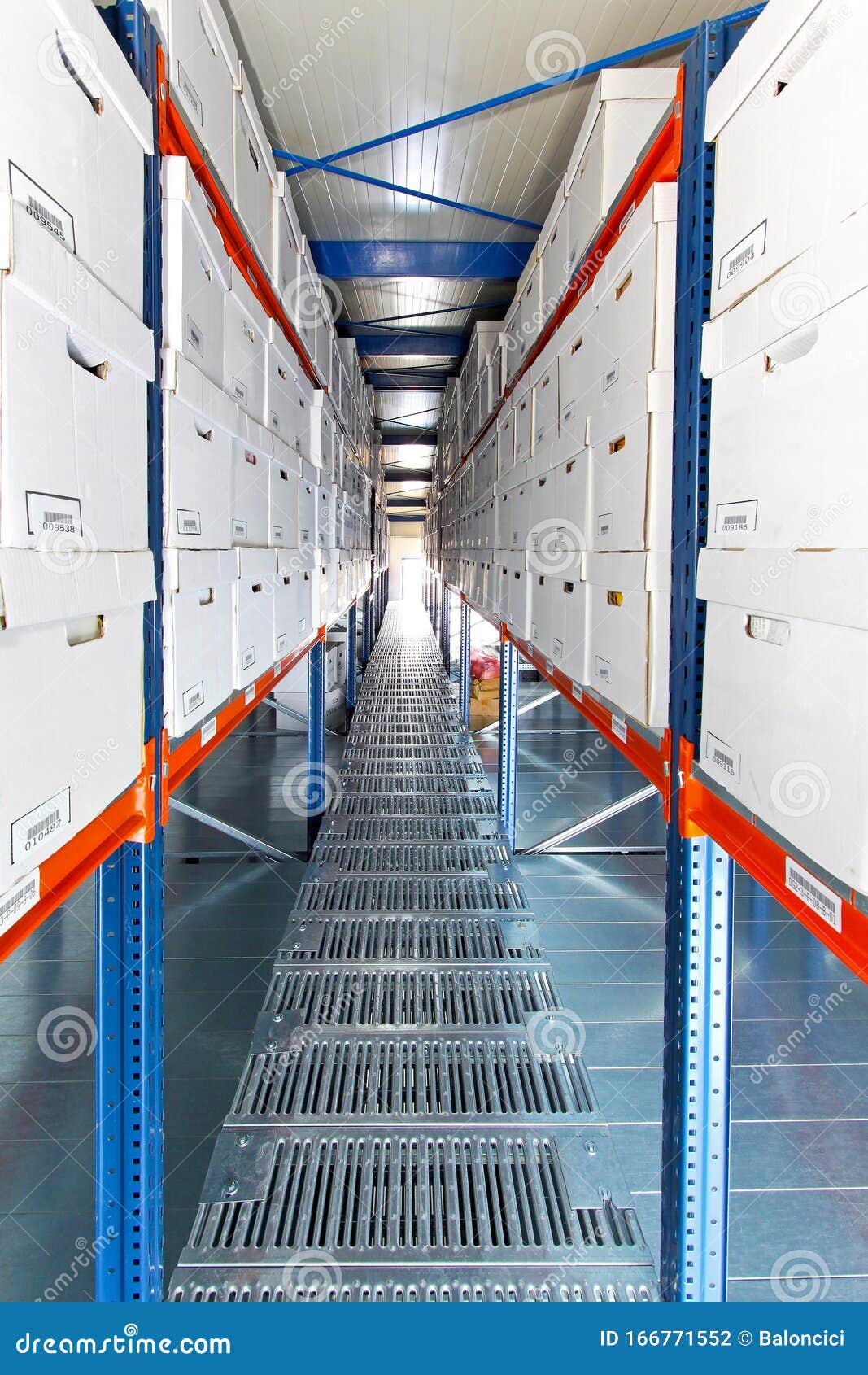 Boxes corridor stock photo. Image of rows, container - 166771552