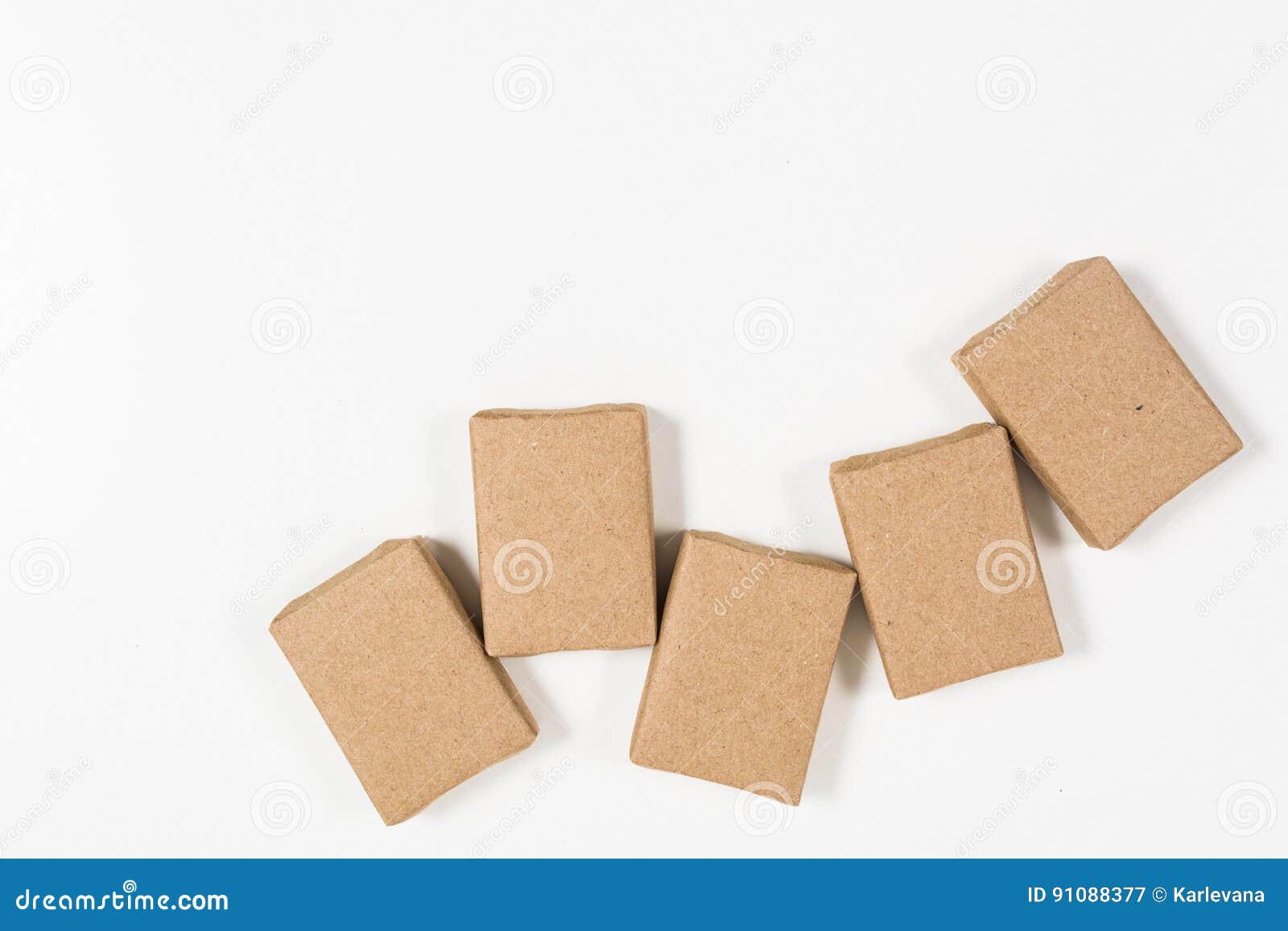 Boxes in Craft Paper on White Background Stock Image - Image of craft ...
