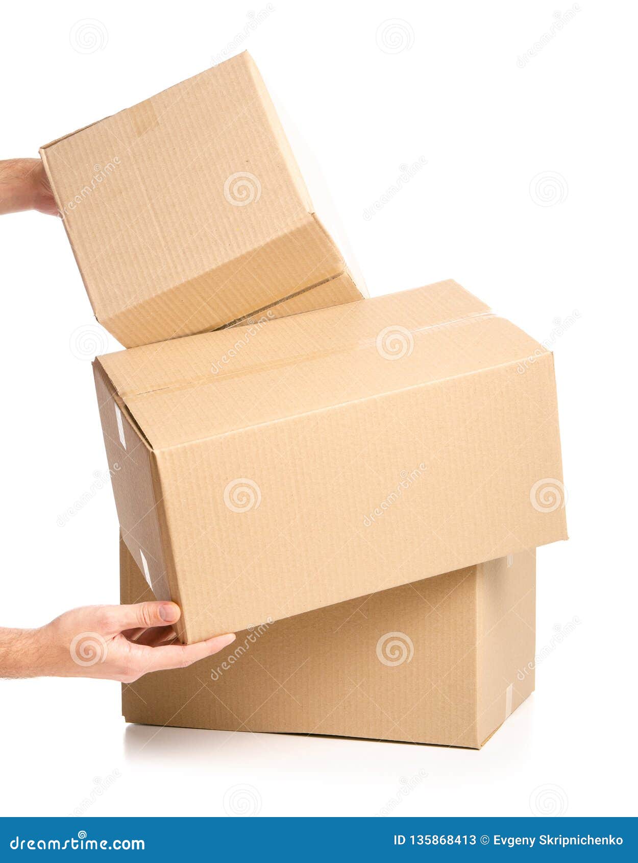 Boxes delivery in hand stock image. Image of people - 135868413