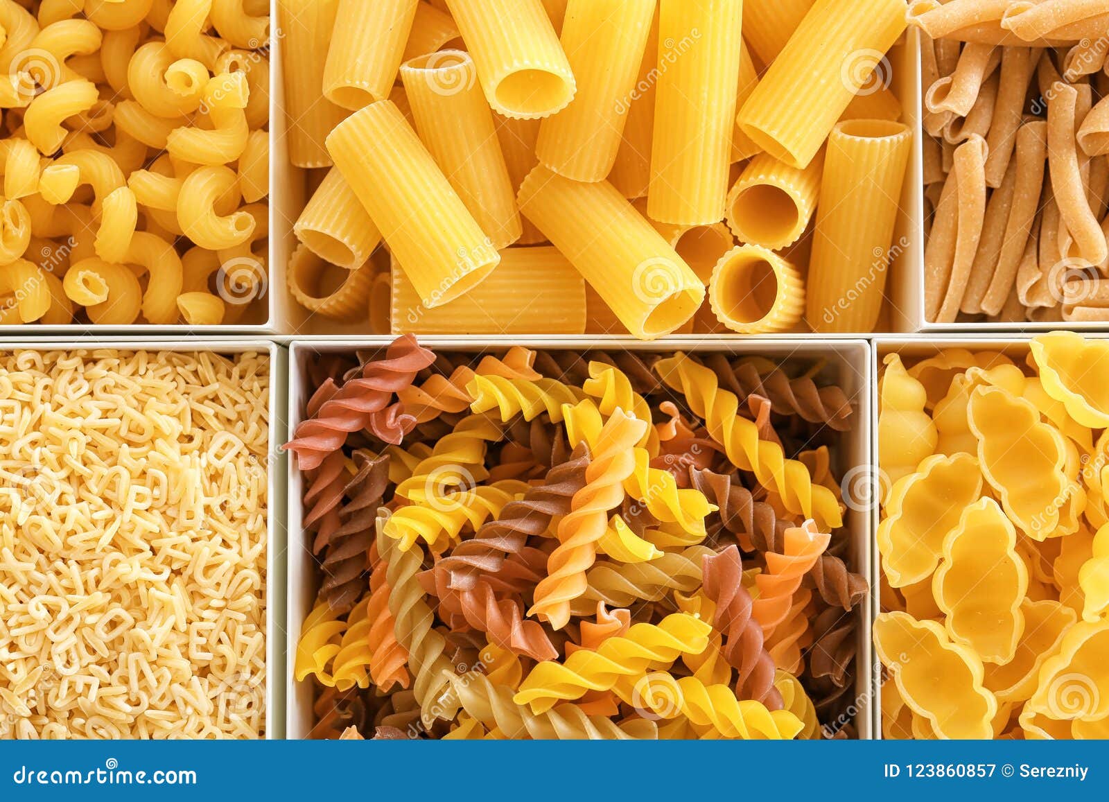 Boxes with Different Uncooked Pasta, Closeup Stock Image - Image of ...