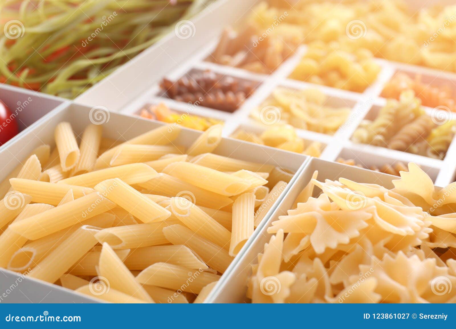 Boxes with Different Uncooked Pasta, Closeup Stock Image - Image of ...