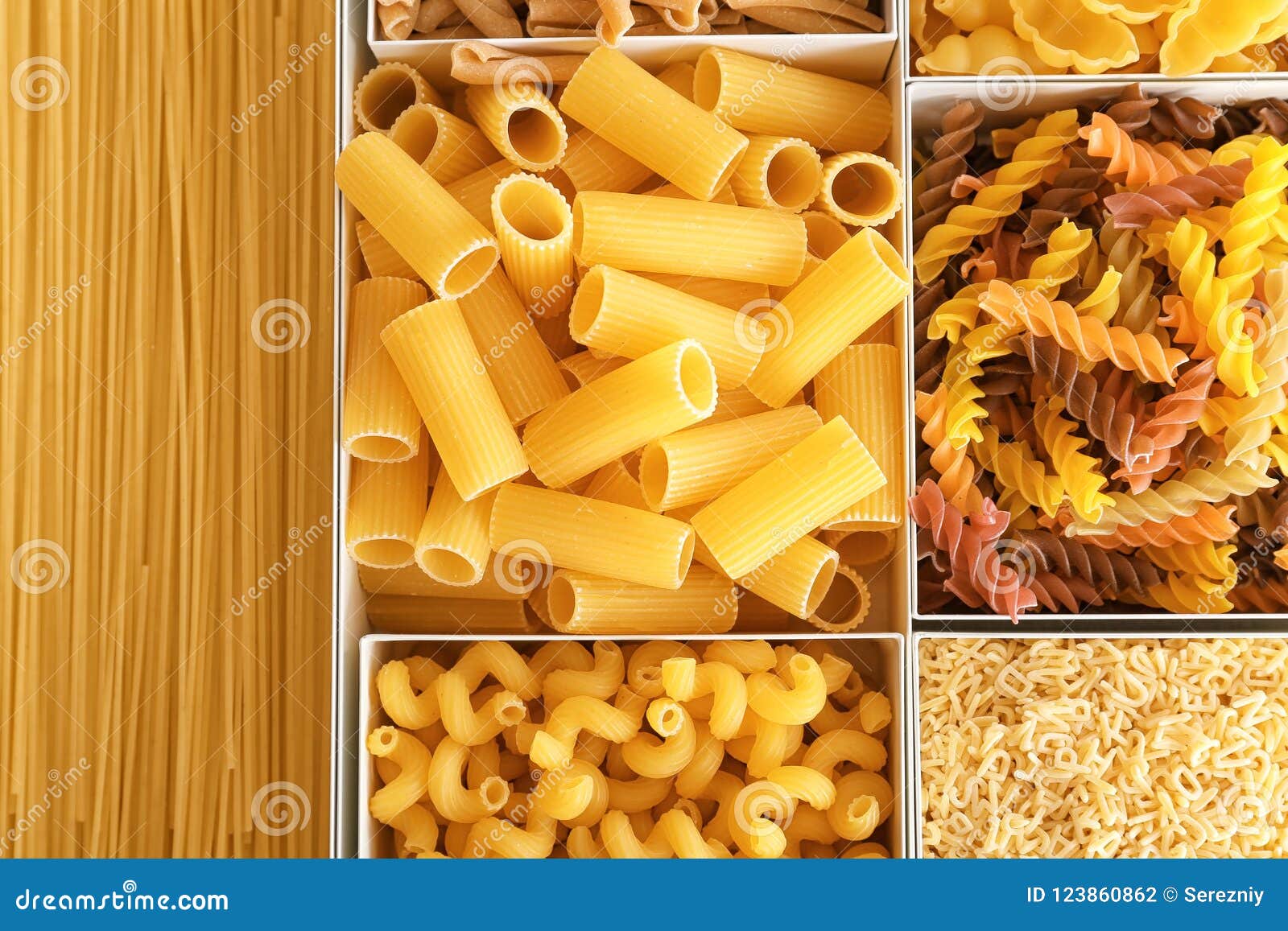 Boxes with Different Uncooked Pasta, Closeup Stock Photo - Image of ...