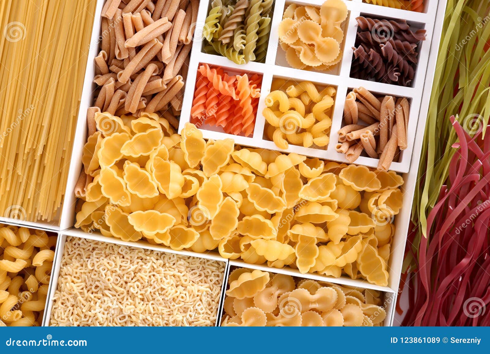 Boxes with Different Uncooked Pasta, Top View Stock Image - Image of ...