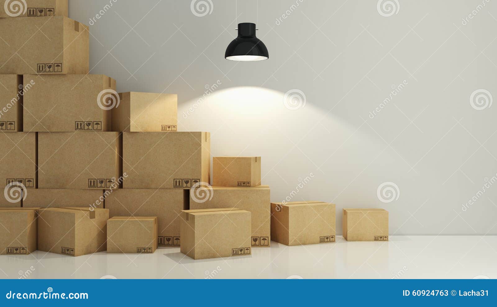 Boxes In Empty Room 3D Royalty-Free Stock Photo | CartoonDealer.com ...