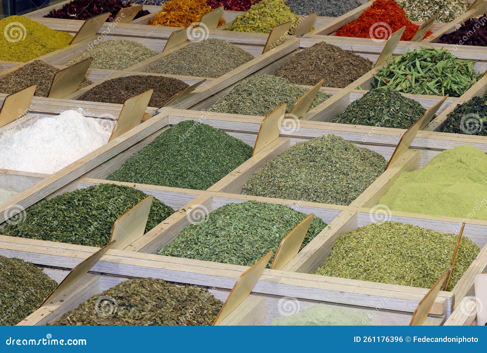 Boxes with the Exotic Spicy Spices from All Over the World Stock Photo ...