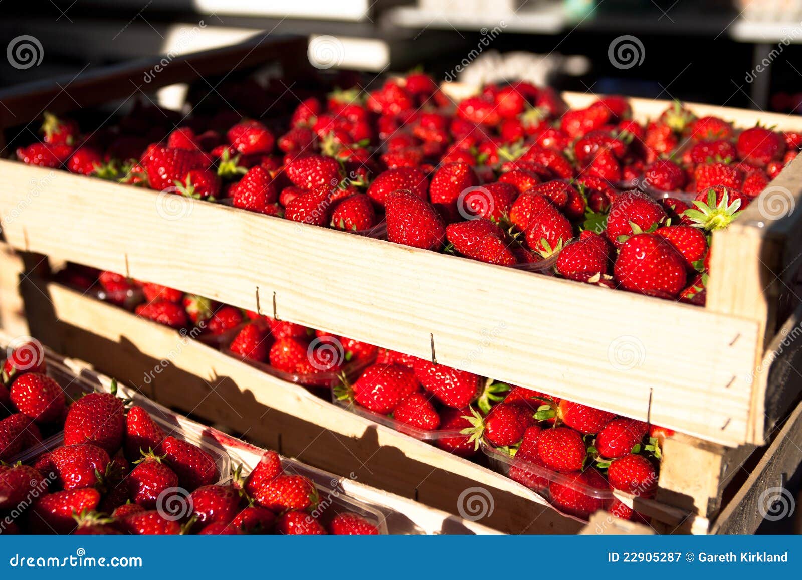 Boxes of Fresh Strawberries on the Market Stock Image - Image of stall ...
